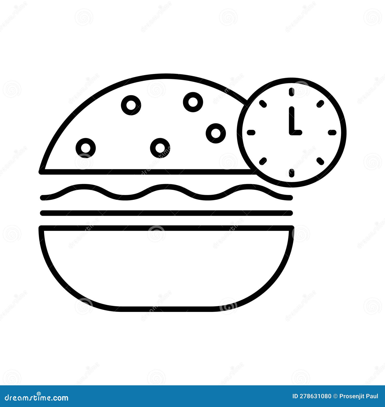 Food, Burger, Time, Clock, Food Burger Time Icon Stock Vector ...