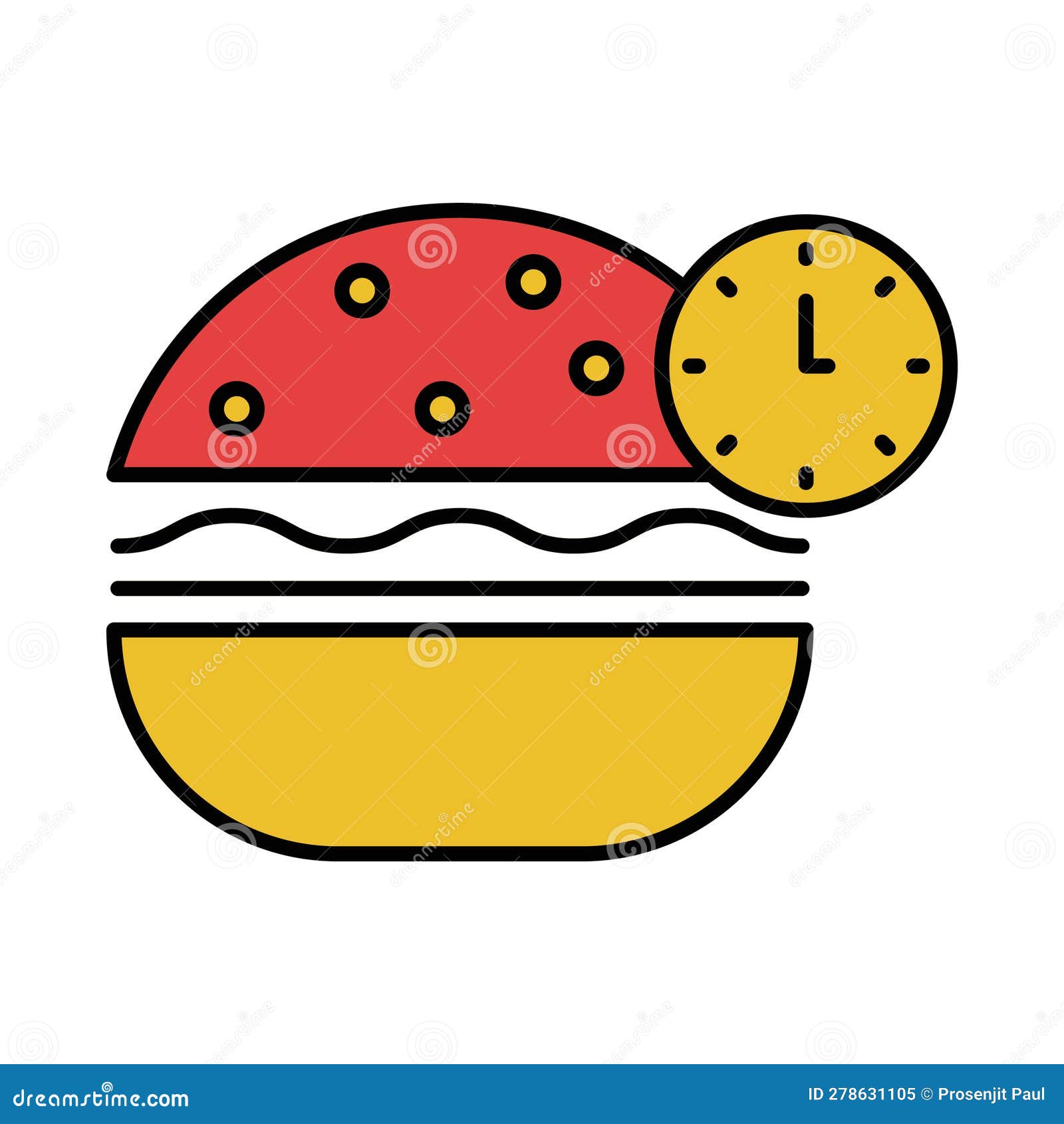 Food, Burger, Time, Clock, Food Burger Time Icon Stock Vector ...