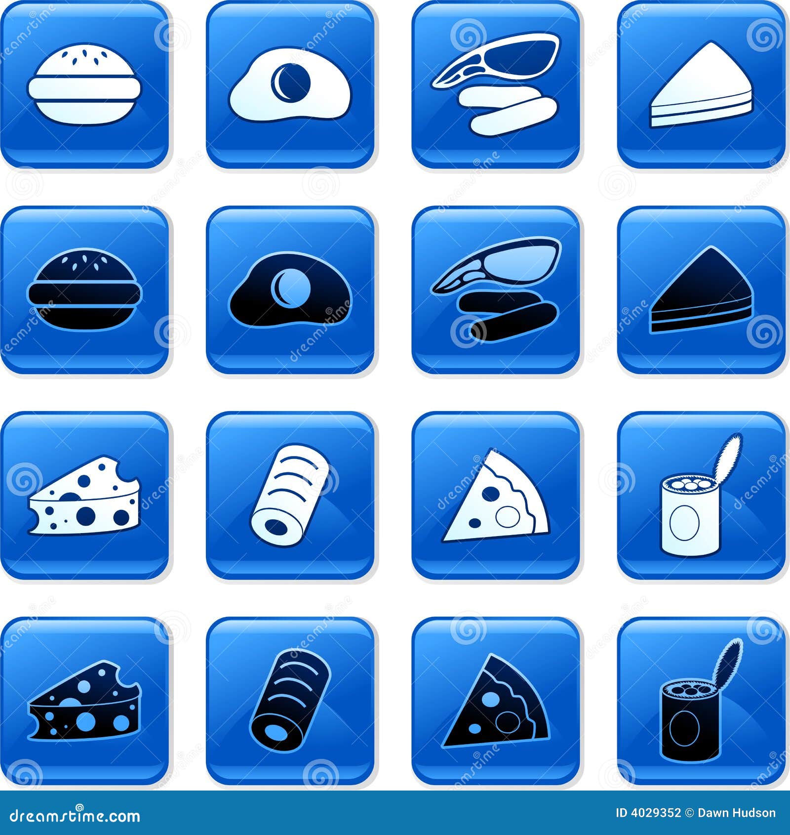 Food buttons stock illustration. Illustration of pictograms - 4029352