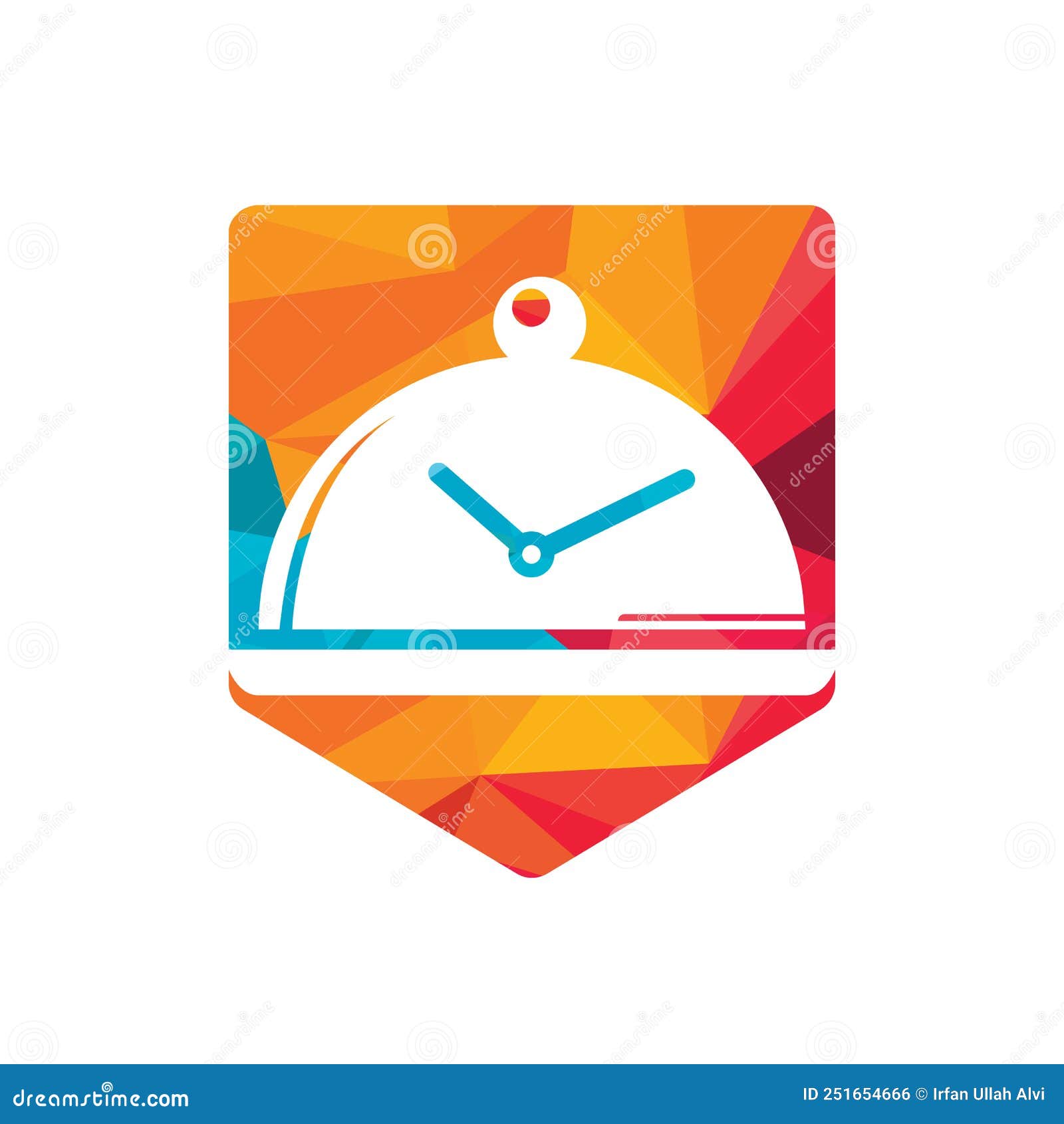 Food Time Vector Logo Design Template. Stock Vector - Illustration of ...