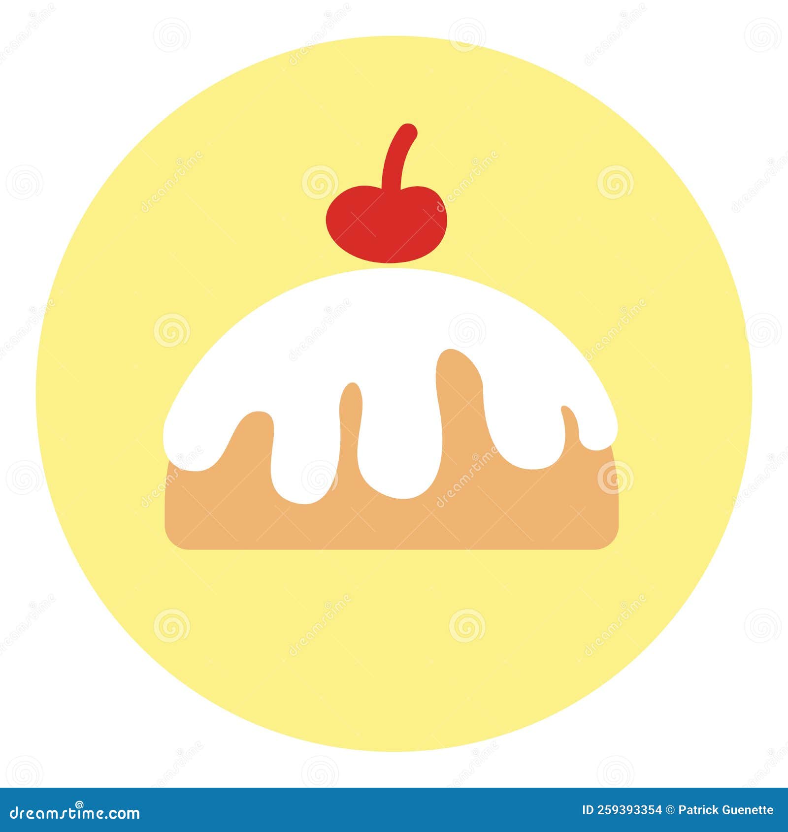 Food cake, icon stock vector. Illustration of bakery - 259393354