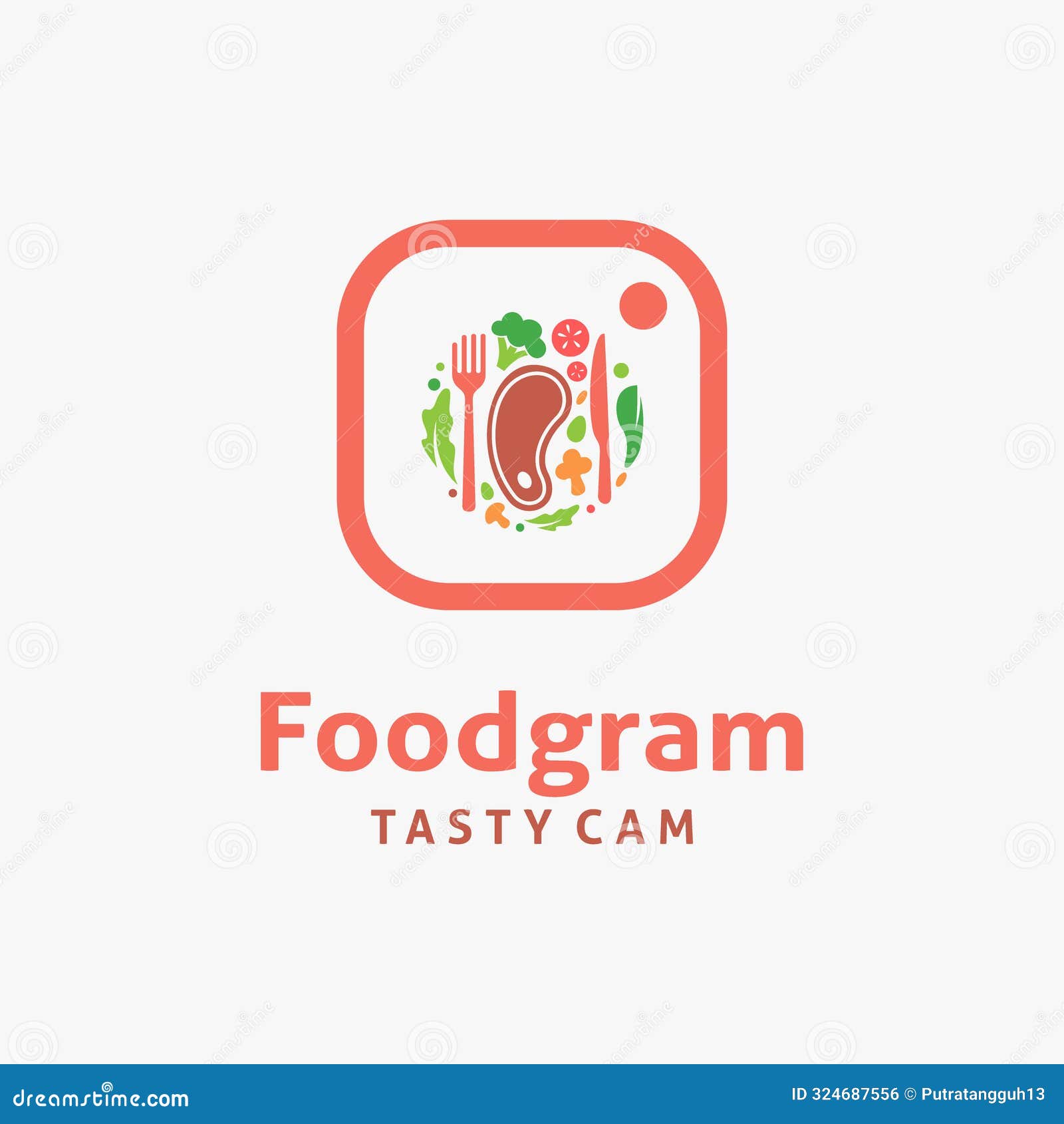 Food vlogger logo design stock illustration. Illustration of ingredient ...