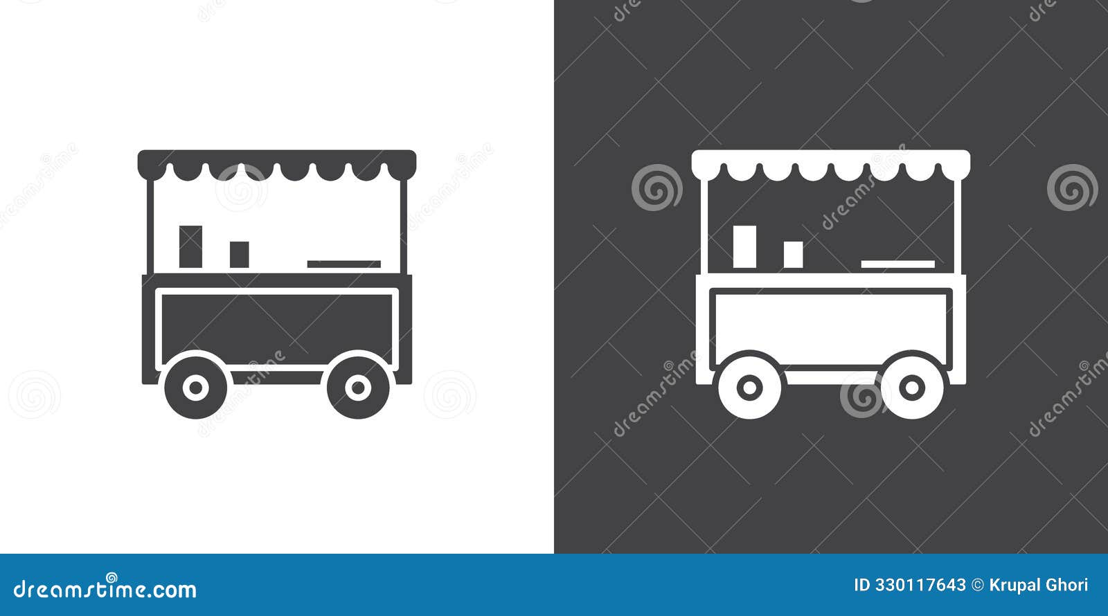 Food Cart Icon Thin Line Illustration Set Stock Illustration ...