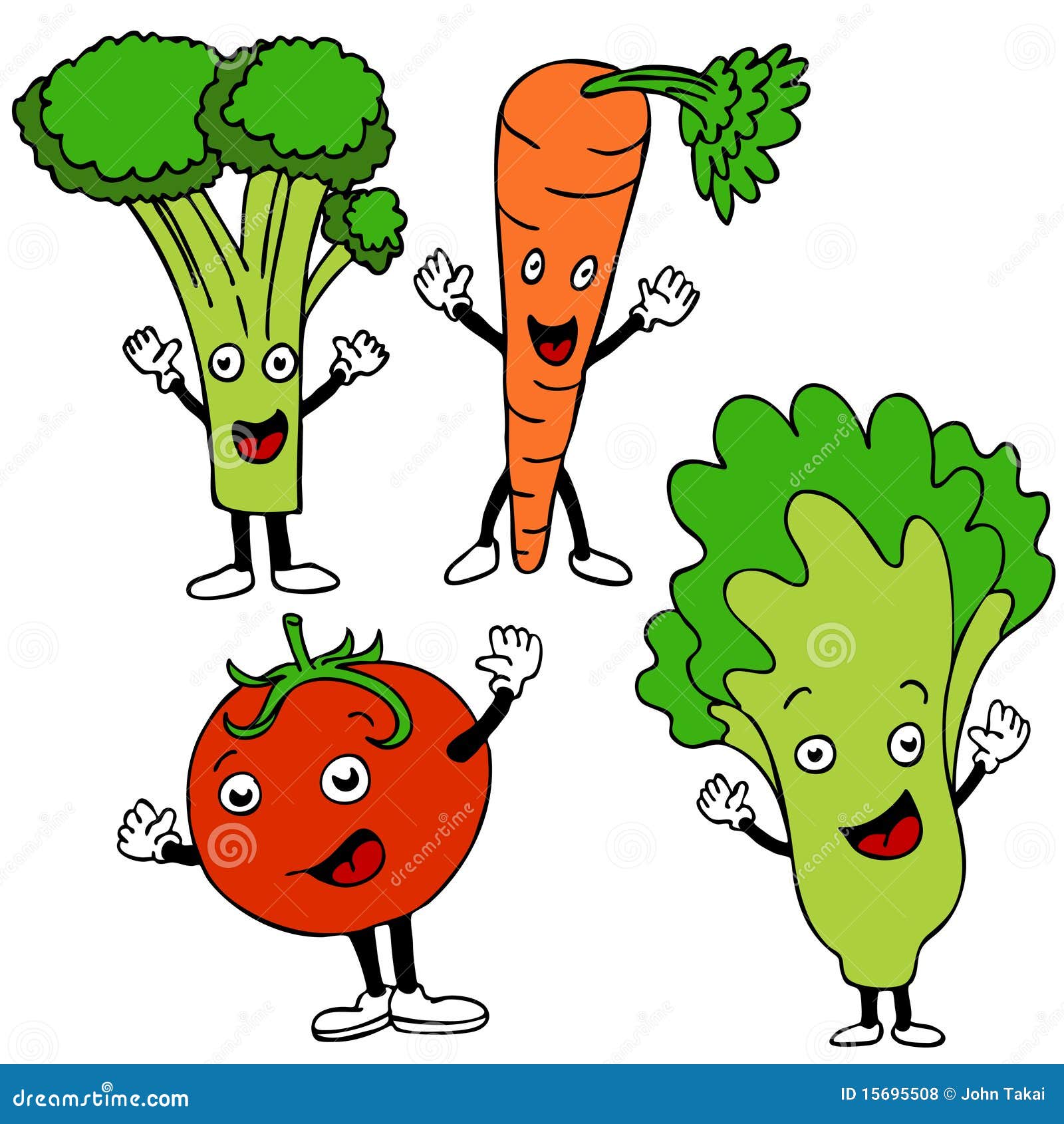 Food Cartoon Characters stock vector. Illustration of design - 15695508