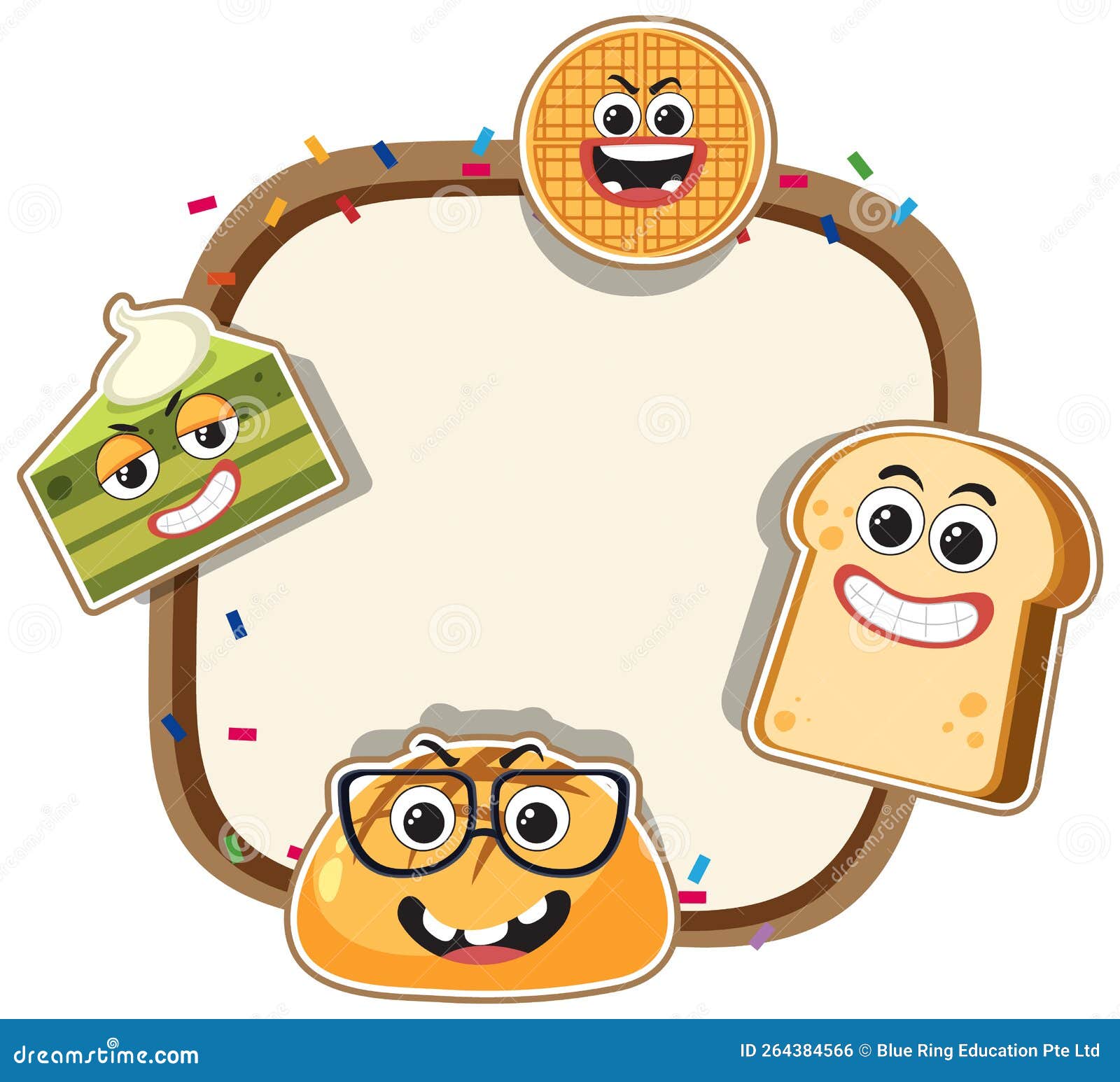 Food Cartoon Frame for Text Template Stock Vector - Illustration of ...