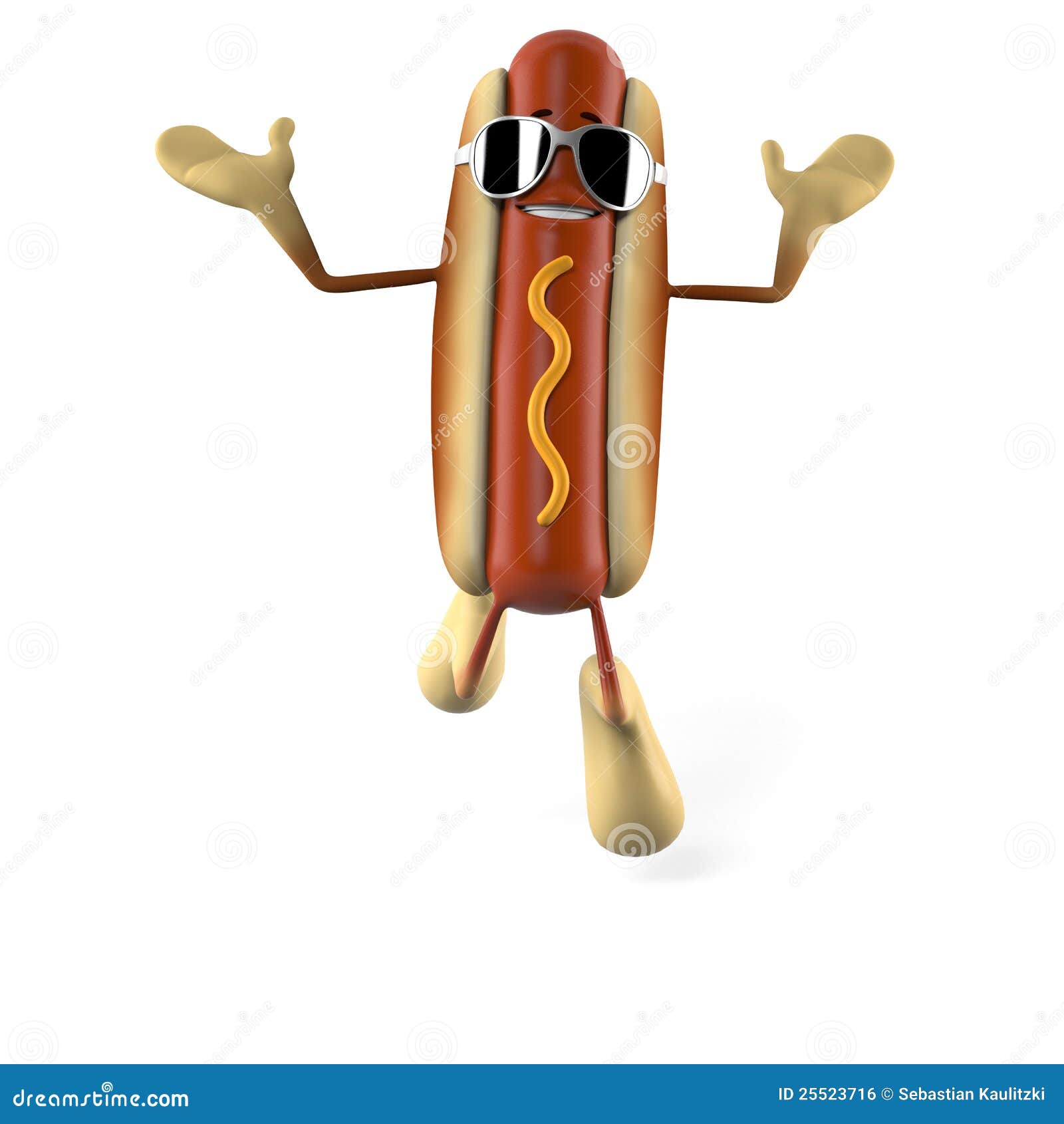 Food character - hot dog stock illustration. Illustration of fattening ...