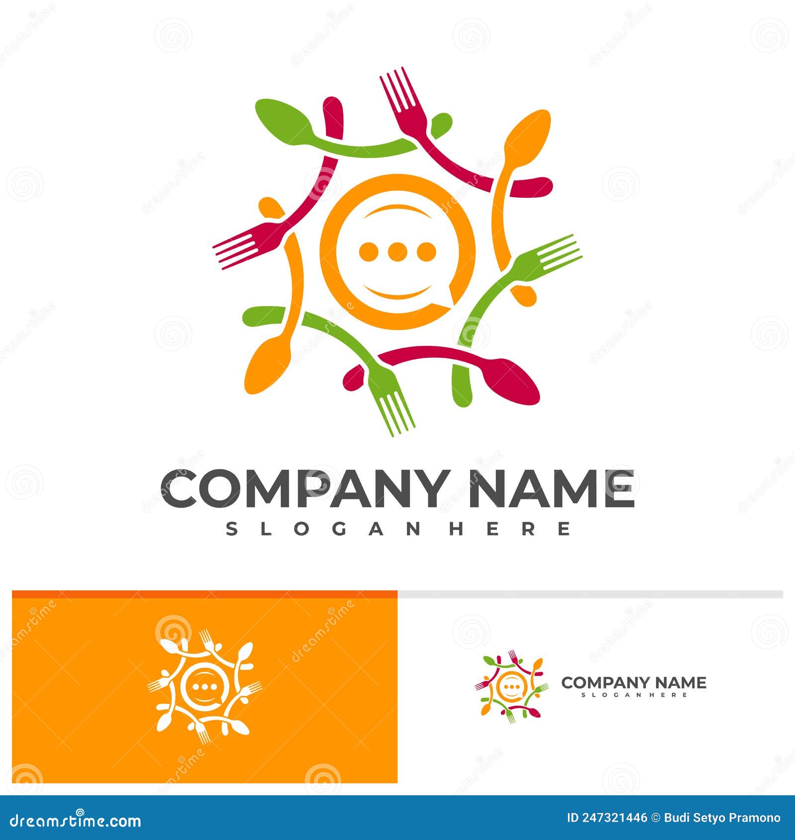 Food Chat Logo Vector Template, Creative Food Chat Logo Design Concepts ...