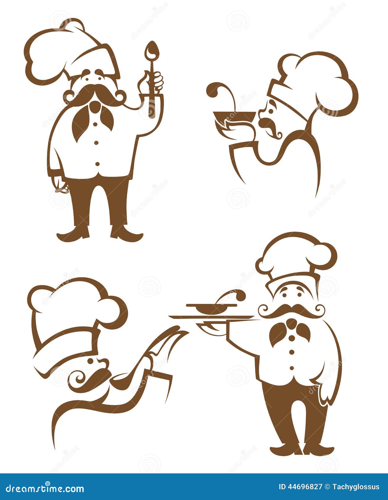 Food and chef silhouettes stock vector. Illustration of cartoon - 44696827