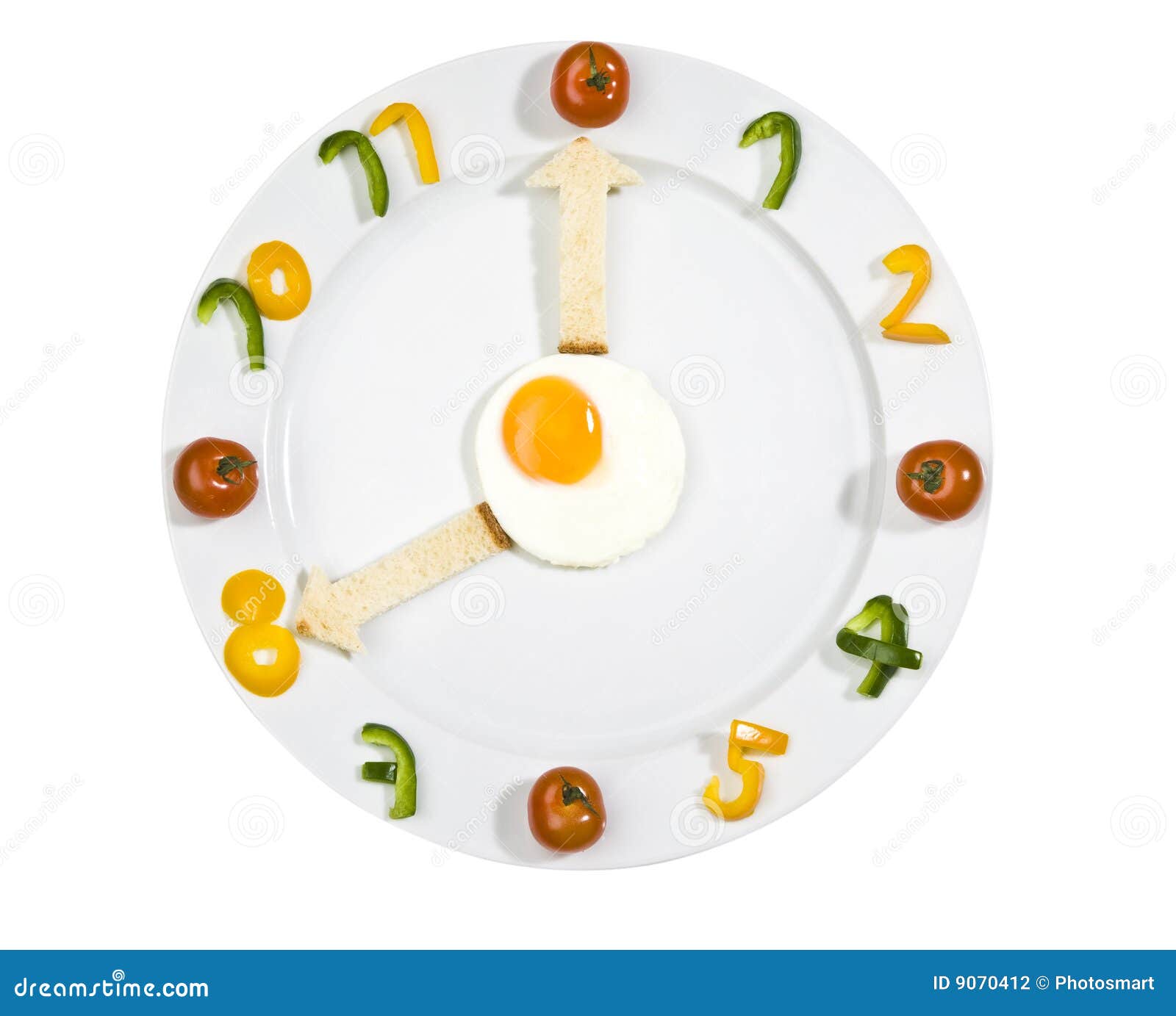 Food Clock on White Background Stock Photo - Image of pepper, studio ...