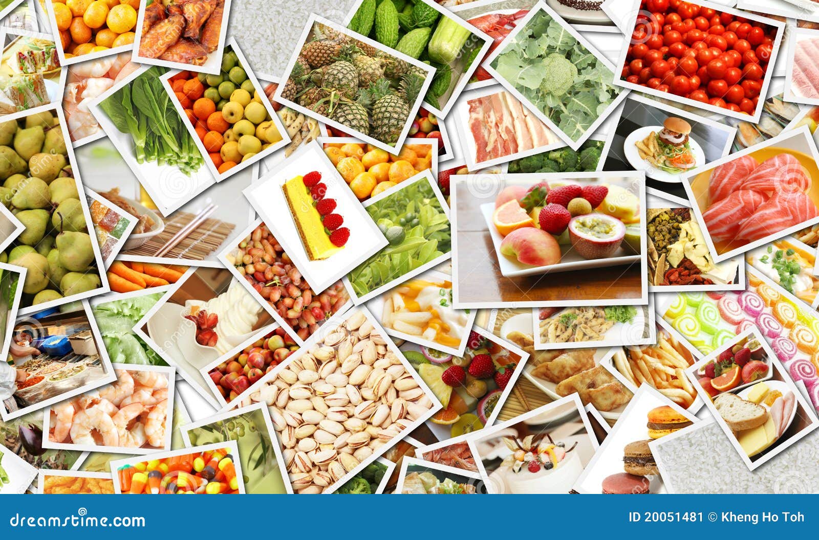 Food Collage Of Various Types Of Pizza In Flat Lay Composition Royalty ...