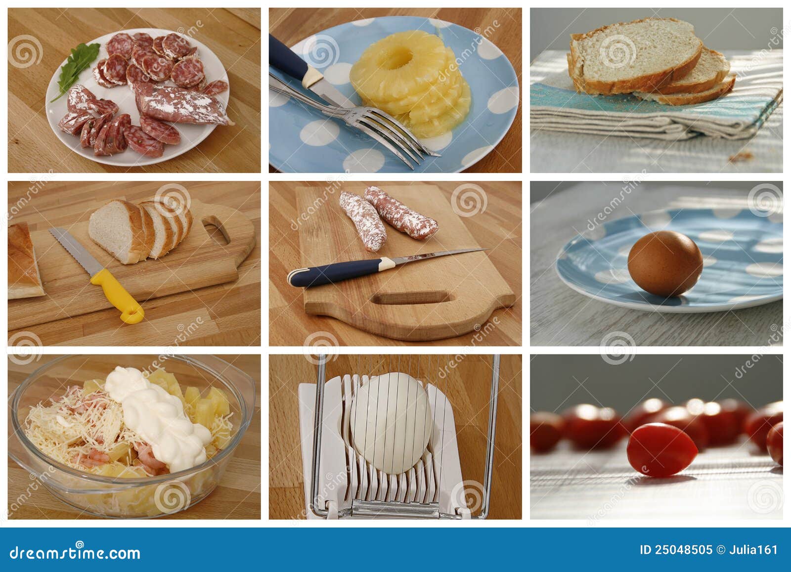Food collage stock image. Image of bread, plate, ananas - 25048505
