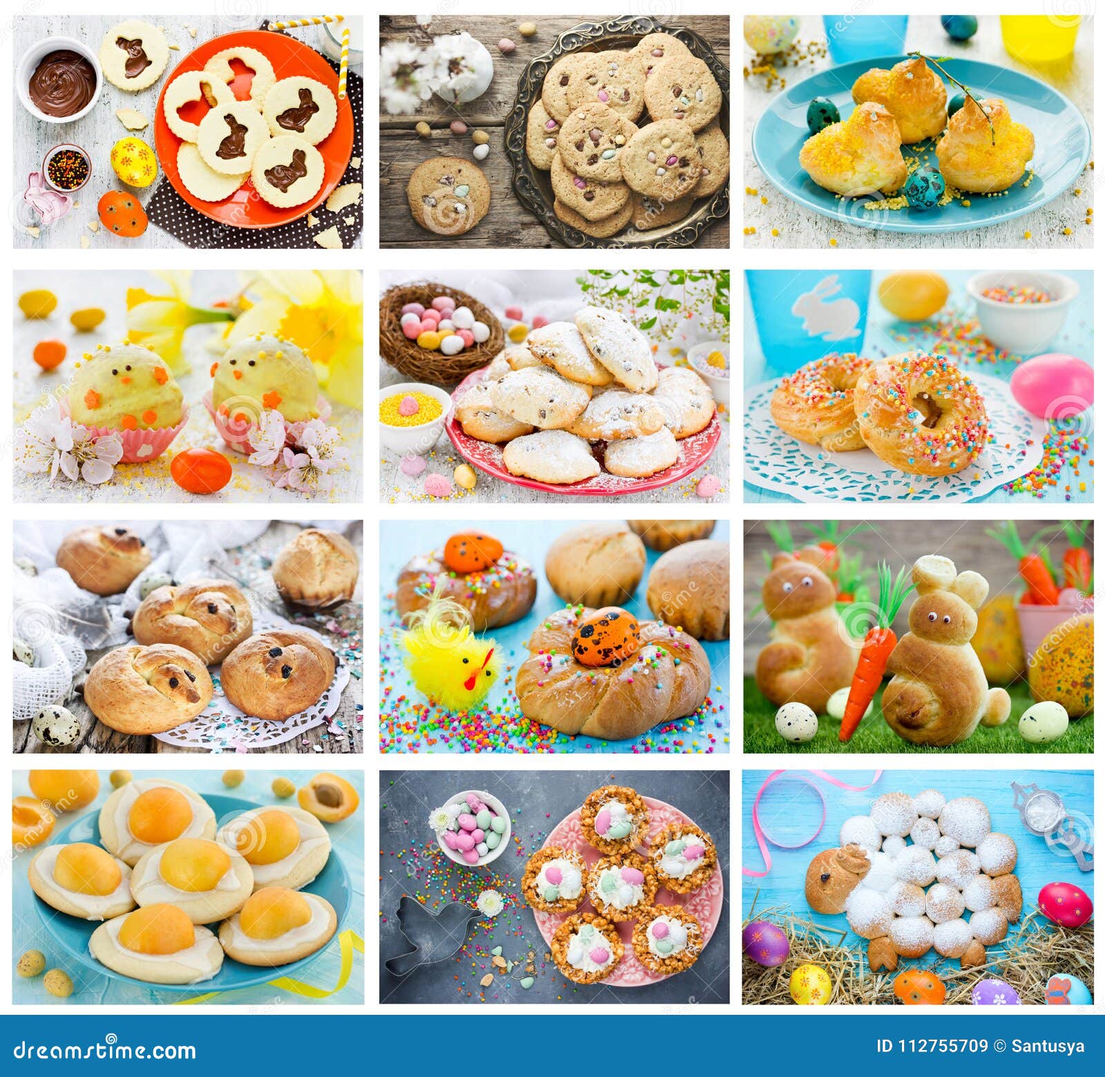 Food Collage of Easter Cookies and Baking Stock Image - Image of ...