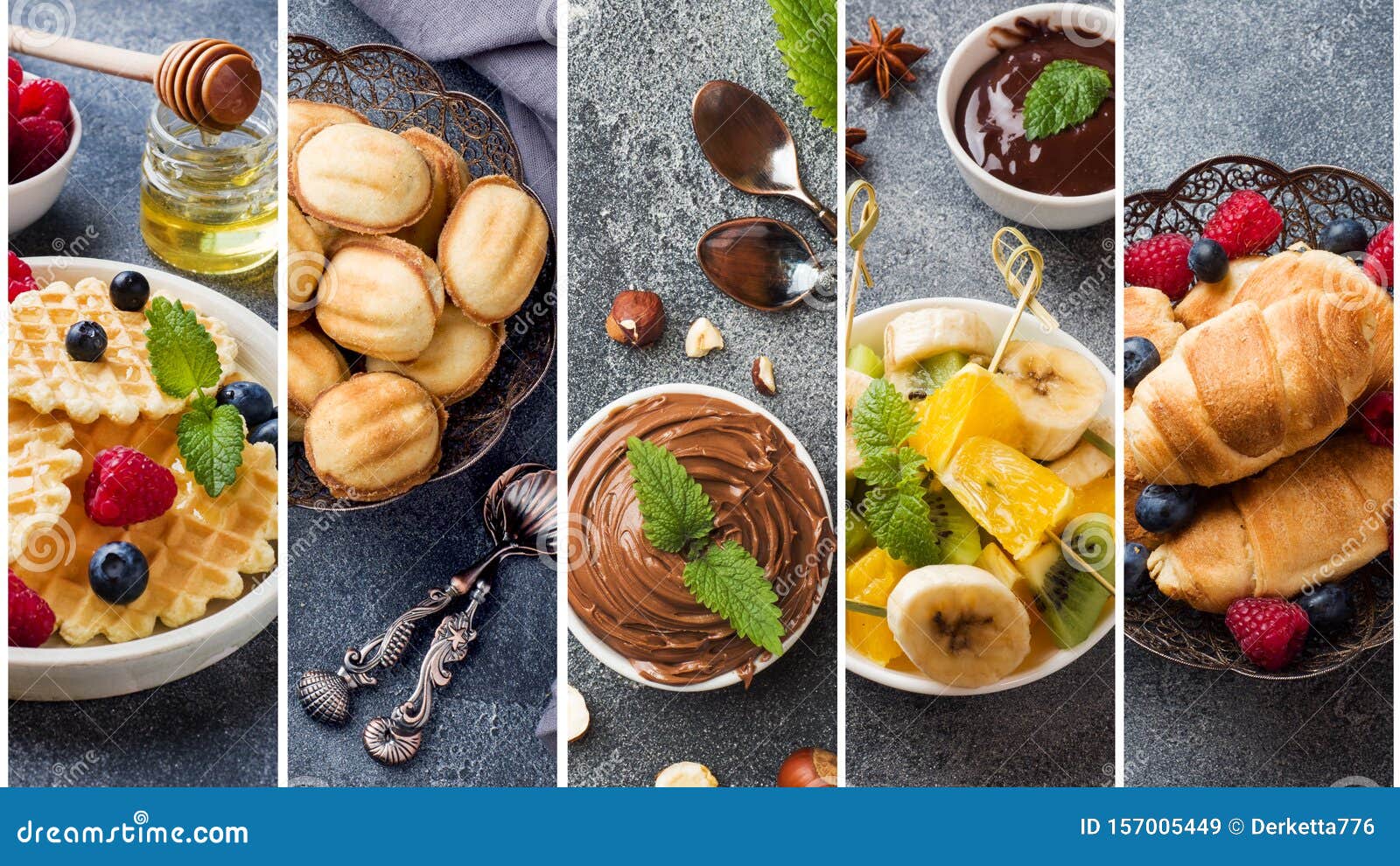 Food Collage. Collage of Sweet Desserts with Berries Stock Image ...
