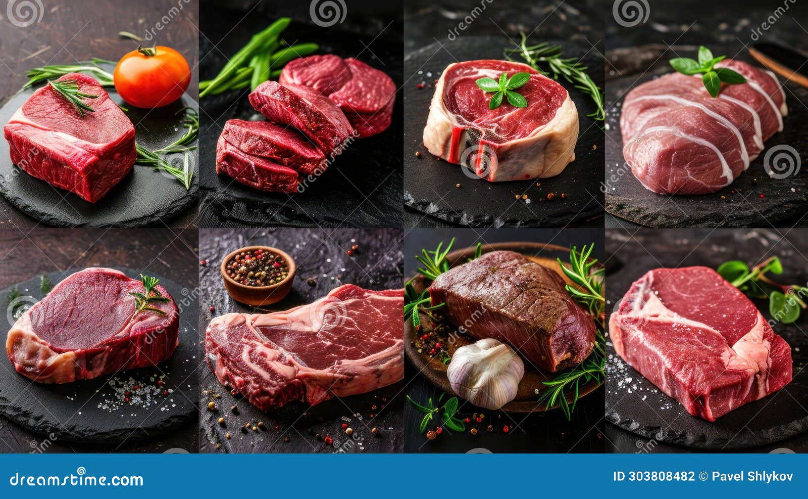 Set Of Various Beef Meat Pieces Isolated On White Royalty-Free Stock ...
