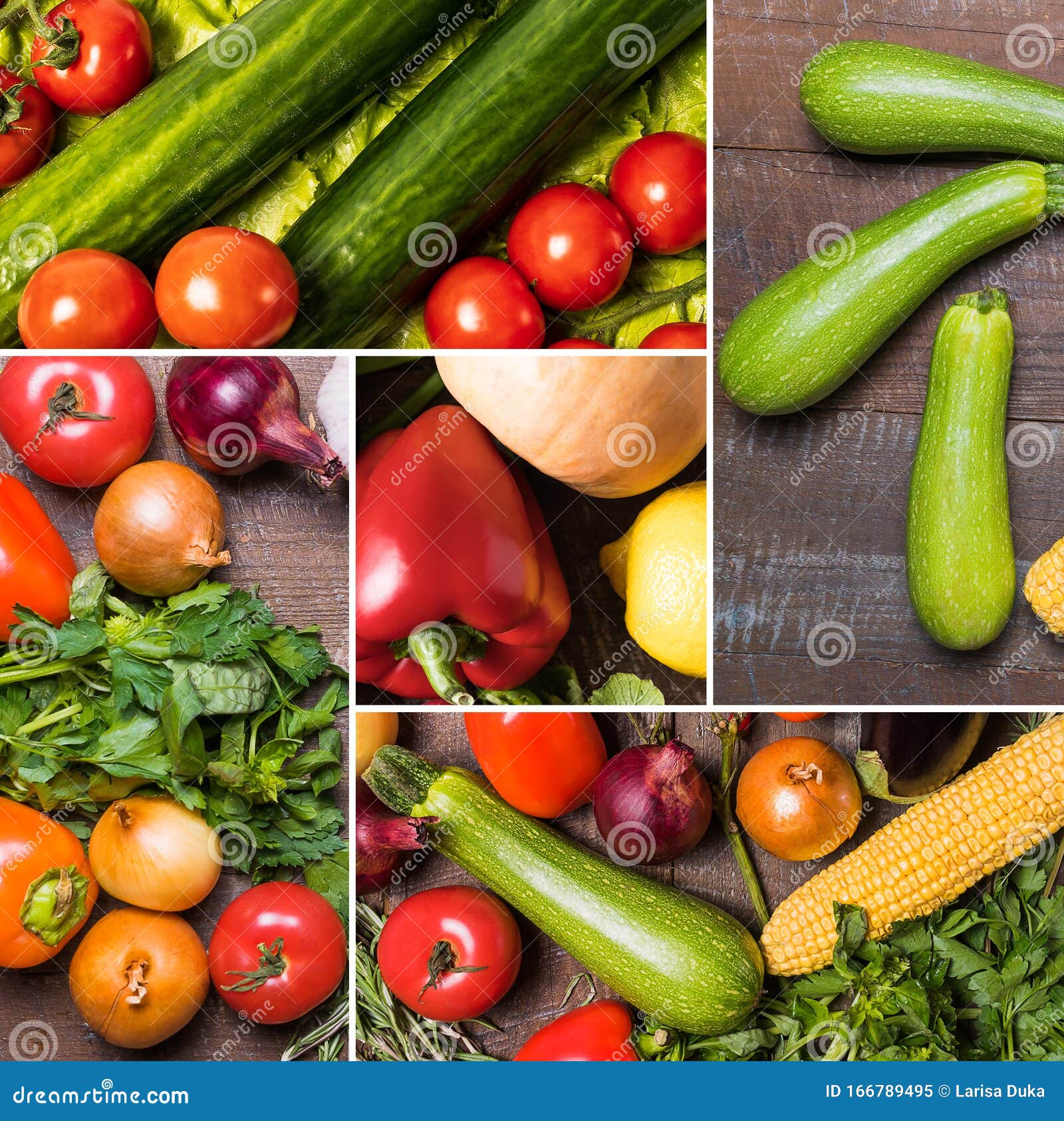 Food Collage of Various Fresh Vegetables Stock Image - Image of healthy ...