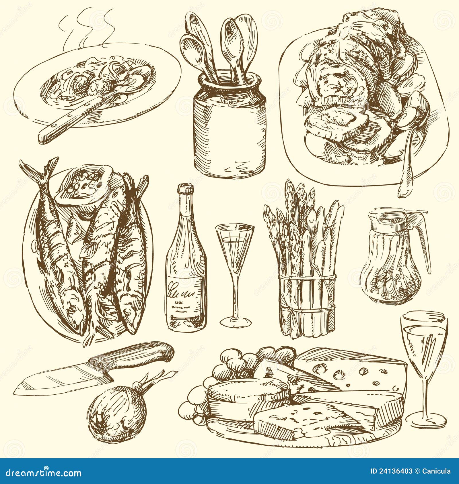 Food collection stock vector. Illustration of ingredient - 24136403