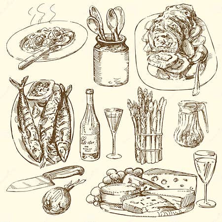 Food collection stock vector. Illustration of ingredient - 24136403