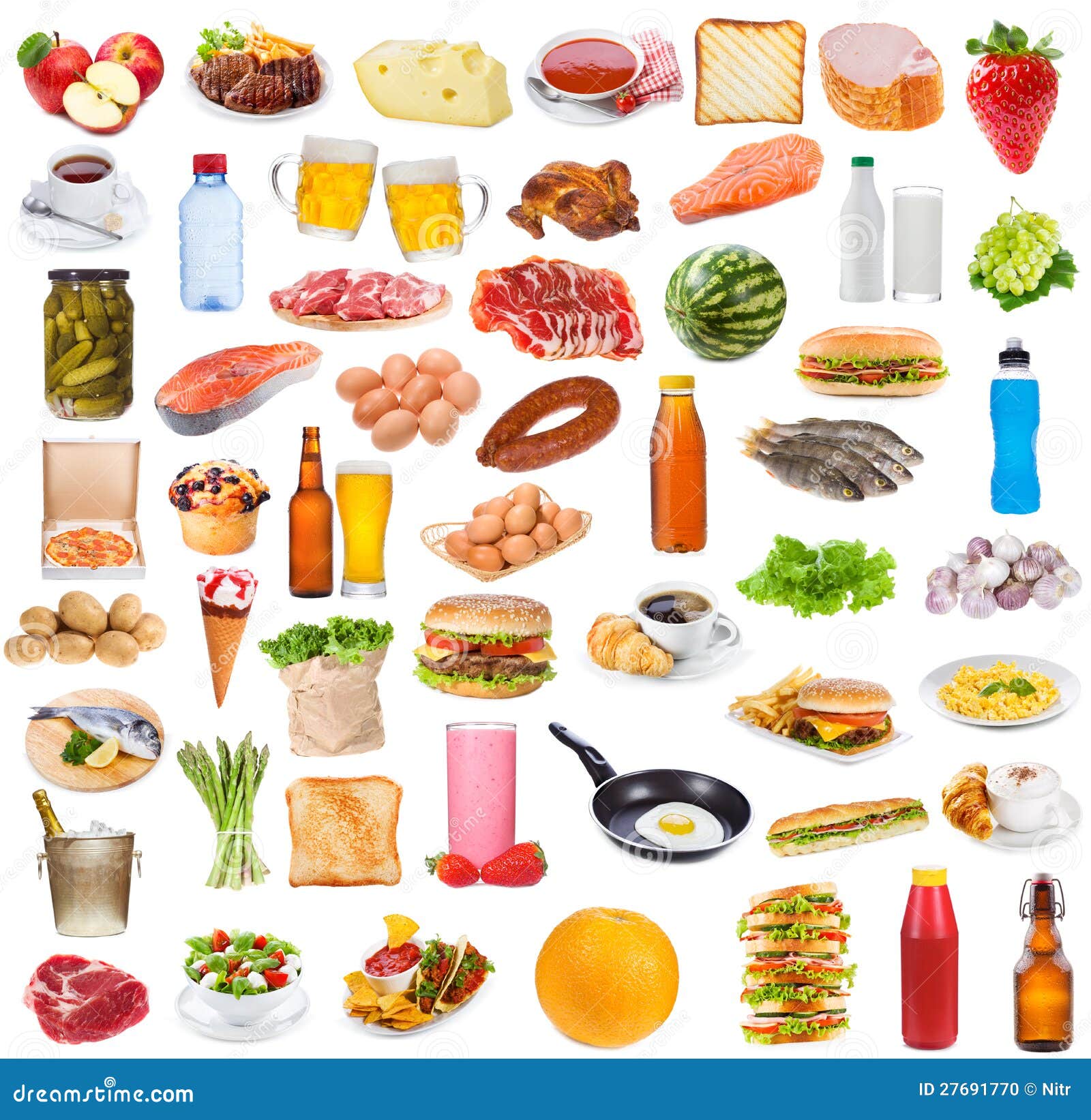 Food collection stock photo. Image of fried, beer, bottle - 27691770