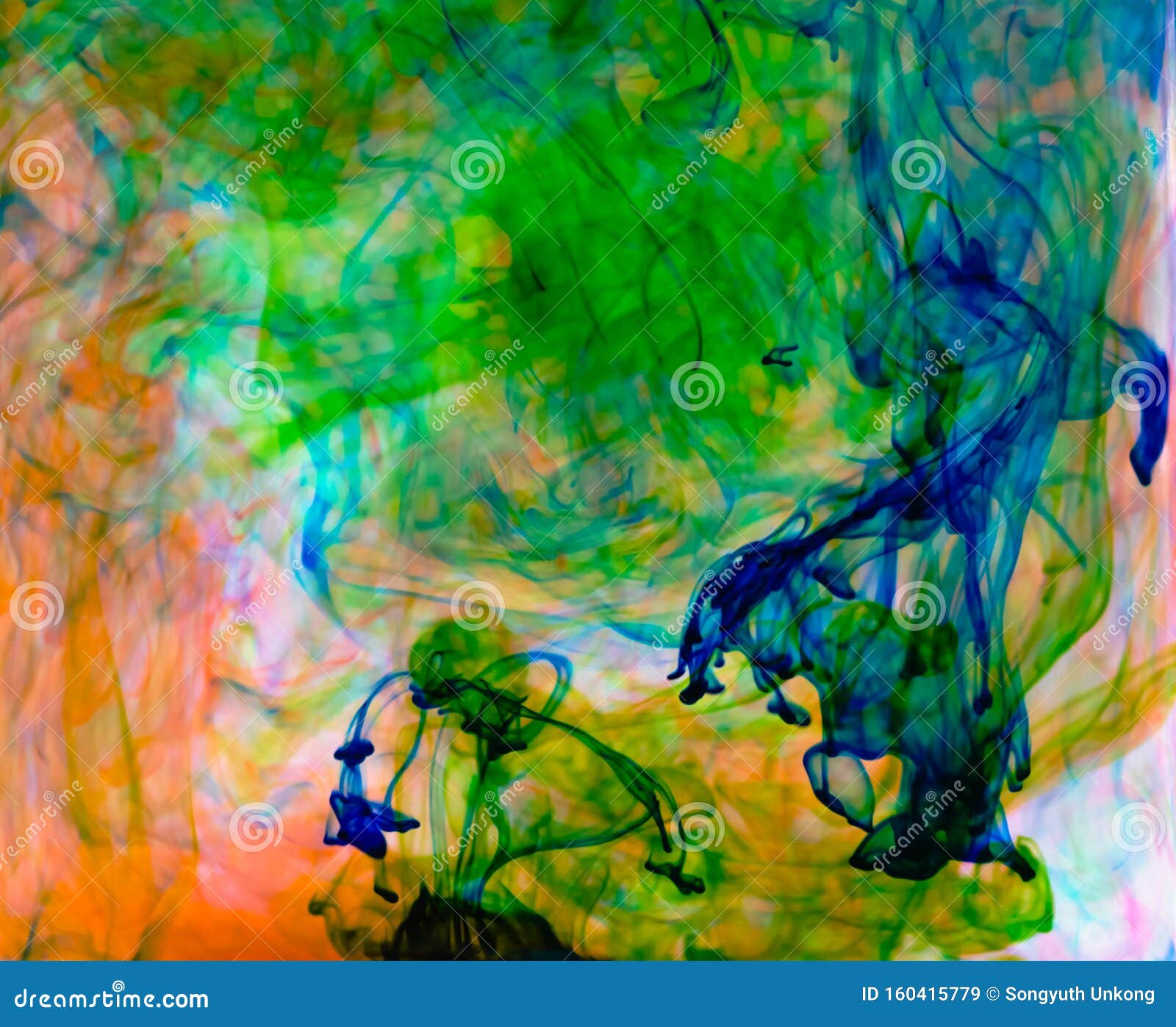 Food Color Drop and Dissolve in Water. Stock Image - Image of flow ...