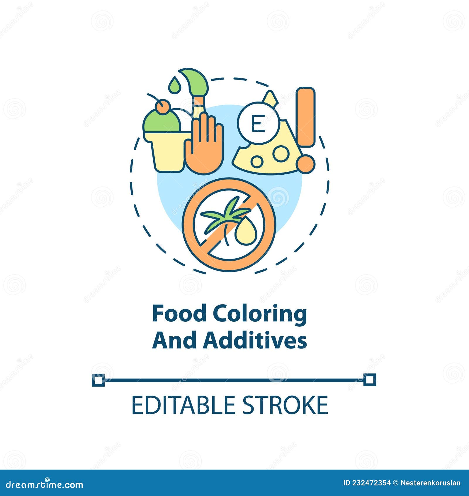 Food Coloring and Additives Concept Icon Stock Vector - Illustration of ...