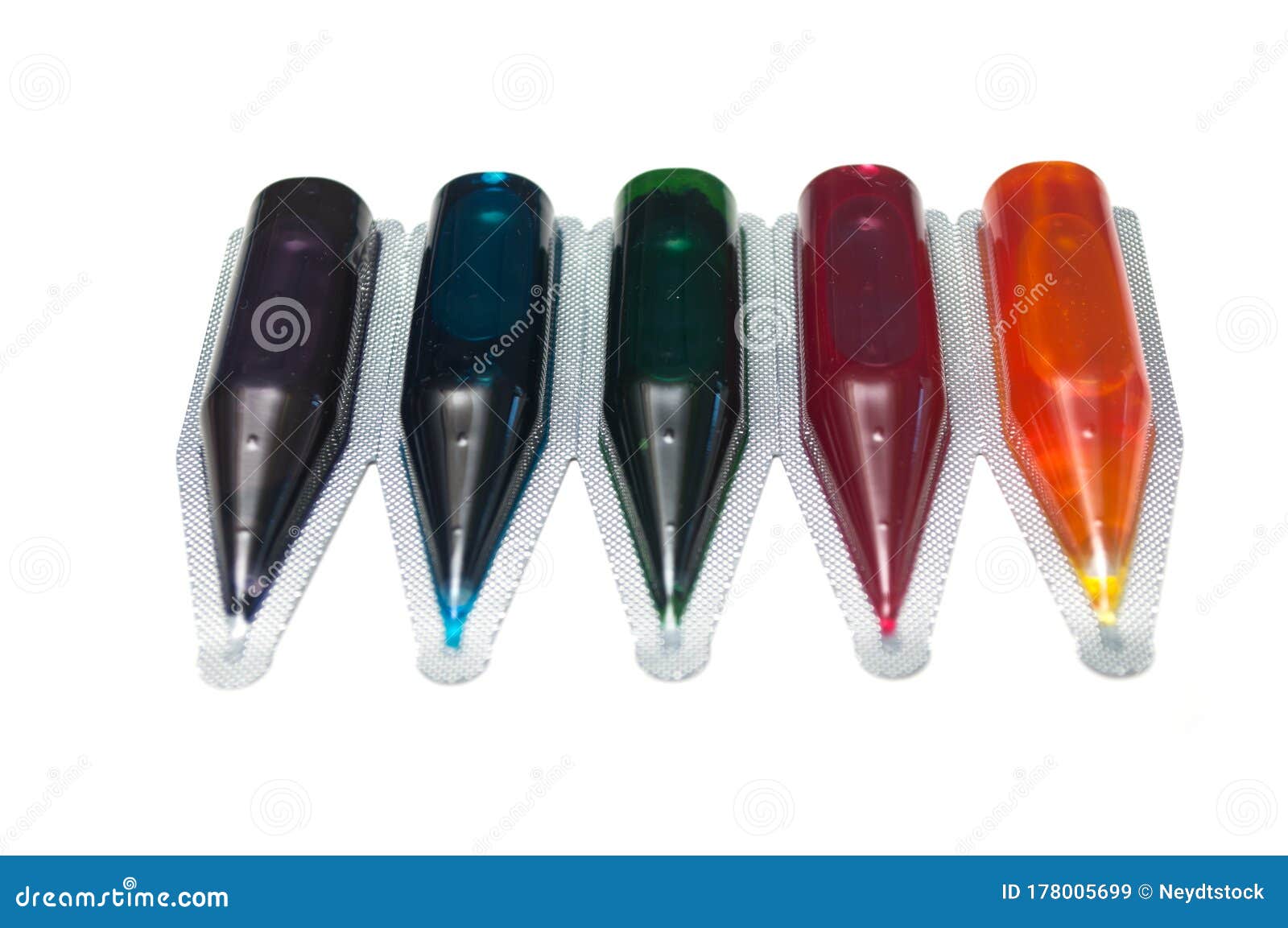 Food Coloring Palette on White Background Stock Image - Image of ...