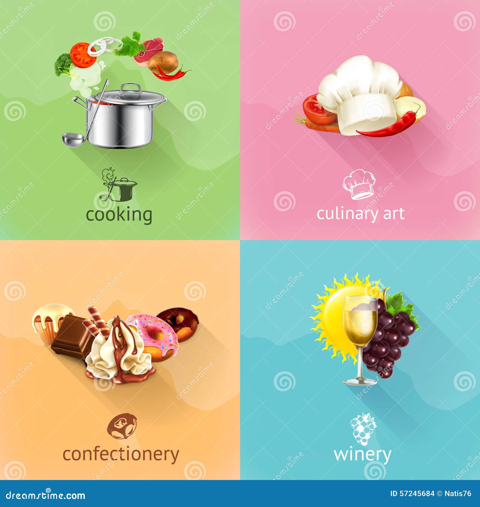 Food, concept vector set stock vector. Illustration of cream - 57245684