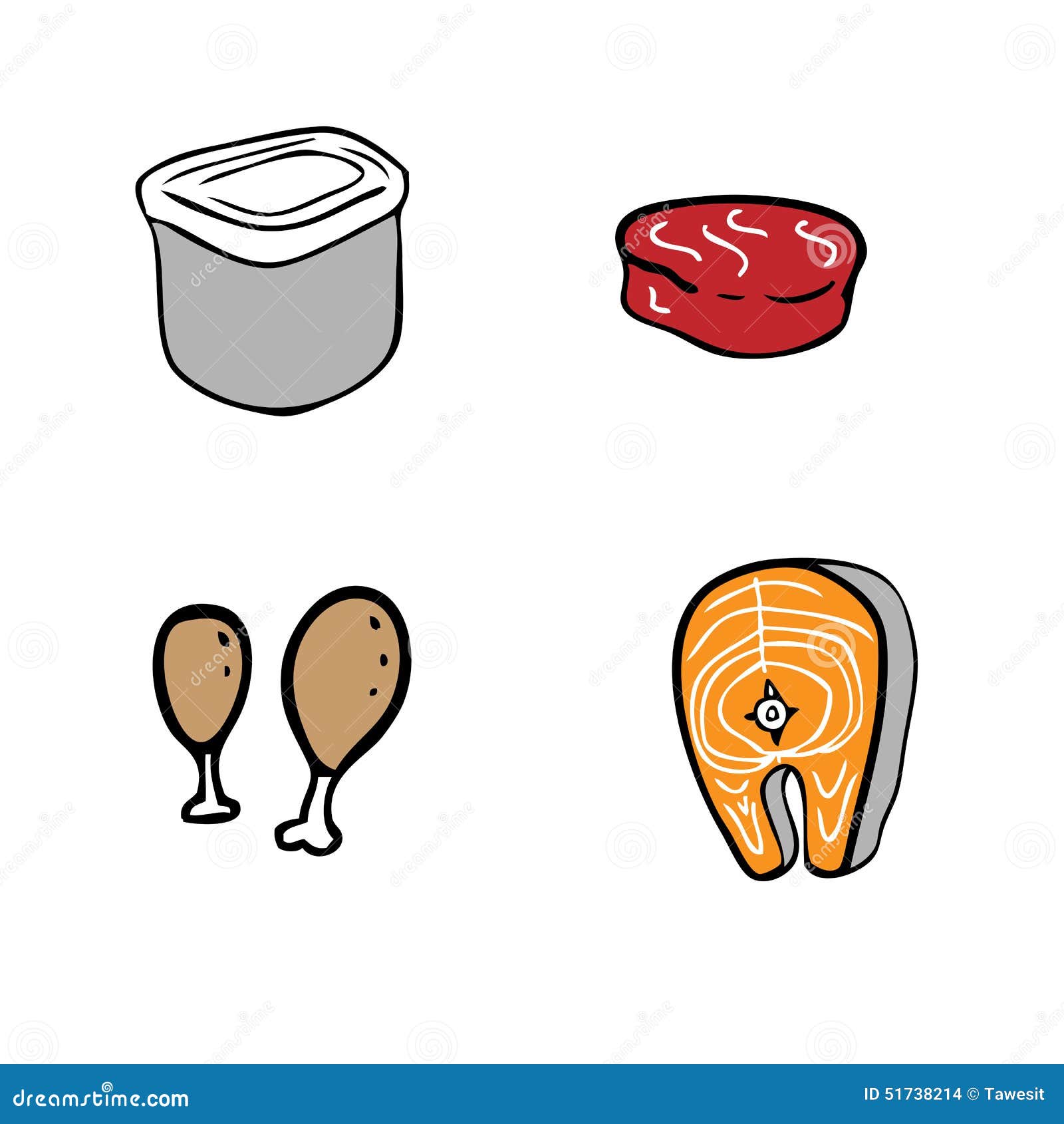 Food and container stock vector. Illustration of cartoon - 51738214