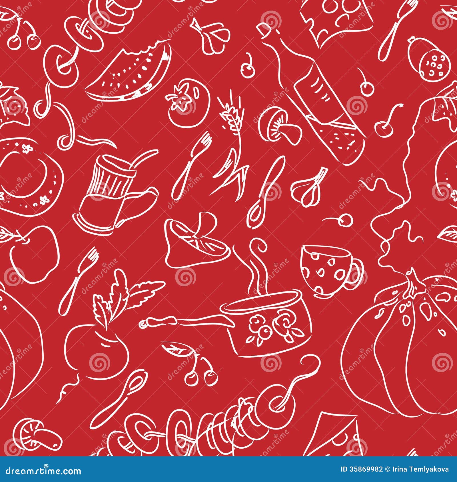 Food ,cookery - Seamless Pattern Stock Vector - Illustration of food ...