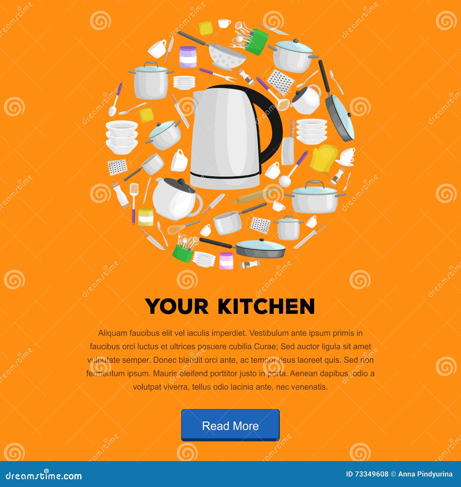 Food and Cooking Banner Set with Kitchenware Utensils Stock Vector ...