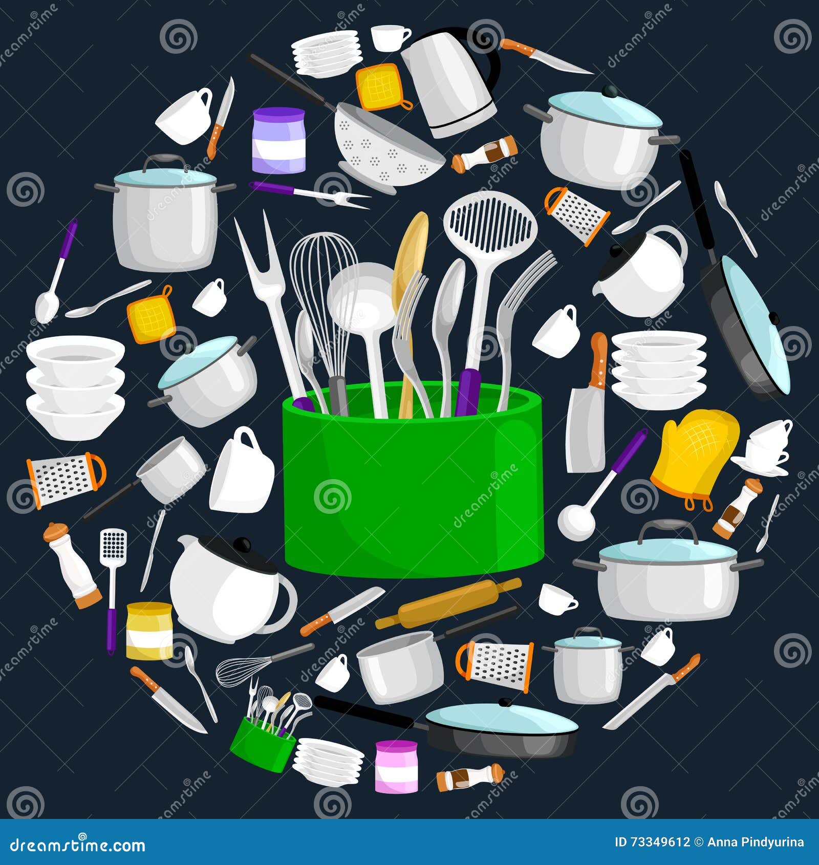 Food and Cooking Banner Set with Kitchenware Utensils Stock Vector ...