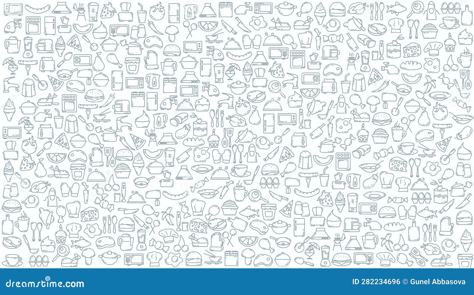 Cooking Doodle Art Style Concept. Editable Clip Art. Cartoon Vector ...