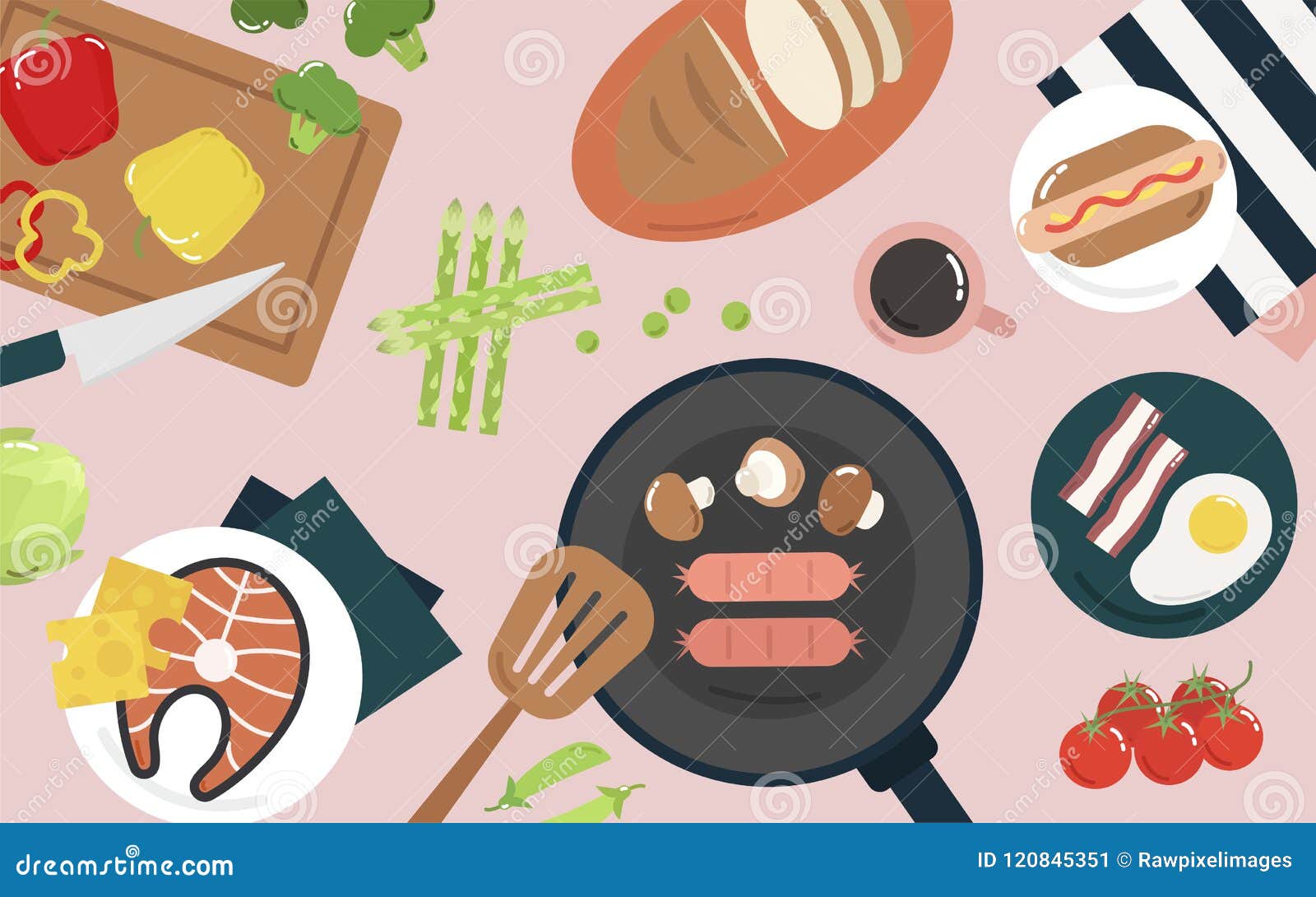 Food and Cooking Graphic Illustration Stock Vector - Illustration of ...
