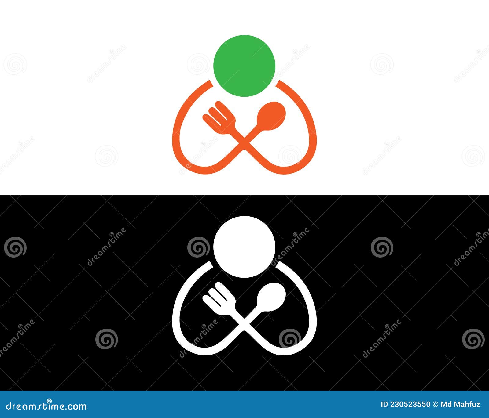Food Cooking Logo with Leaf Vector Stock Vector - Illustration of cafe ...