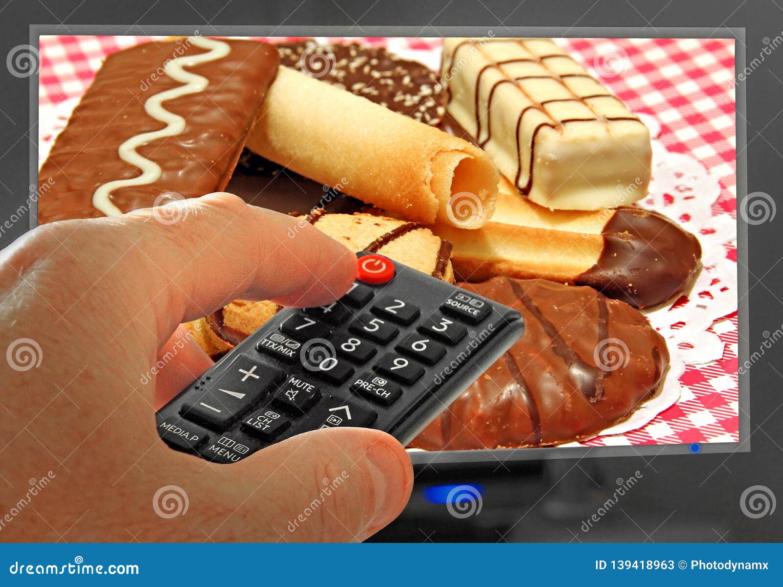 Food Cooking Tv Channel Remote Control Stock Image - Image of buttons ...