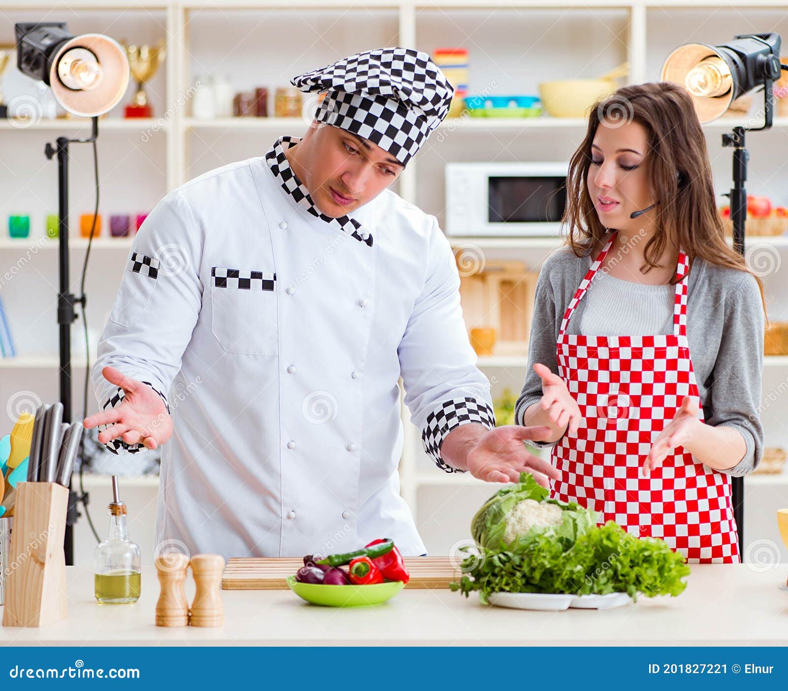 Food Cooking Tv Show in the Studio Stock Image - Image of celebrity ...