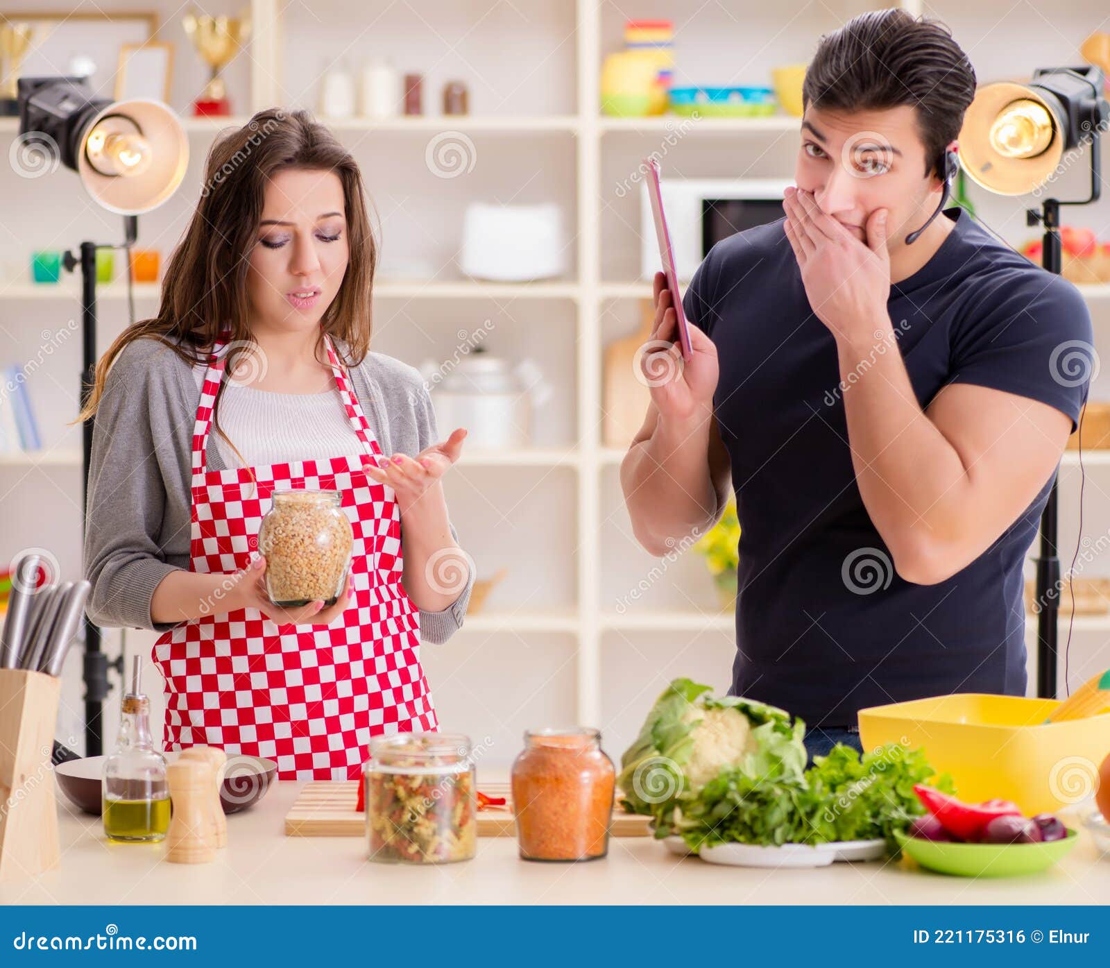 Food Cooking Tv Show in the Studio Stock Photo - Image of preparing ...