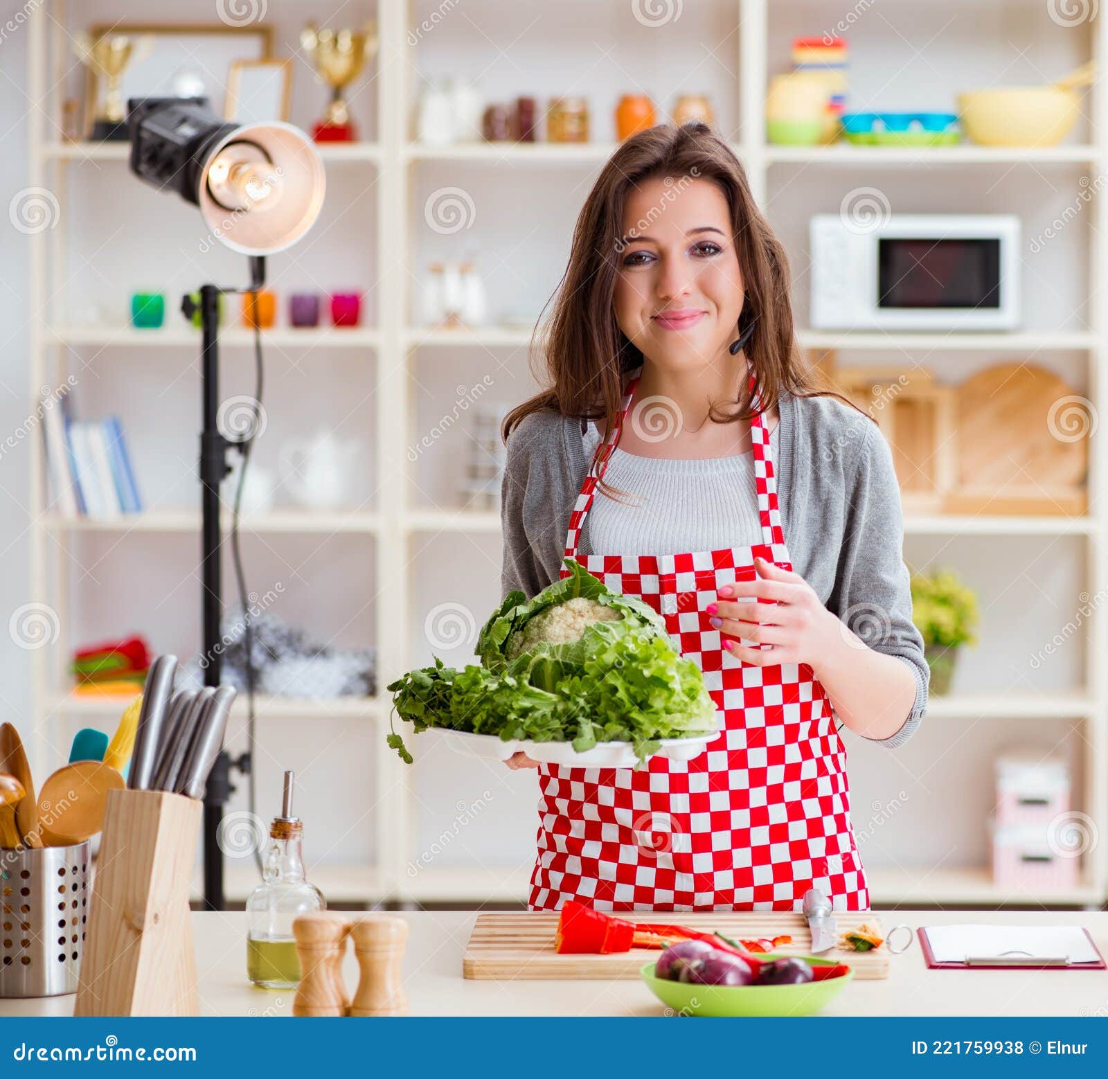 Food Cooking Tv Show in the Studio Stock Photo - Image of blogger, chef ...