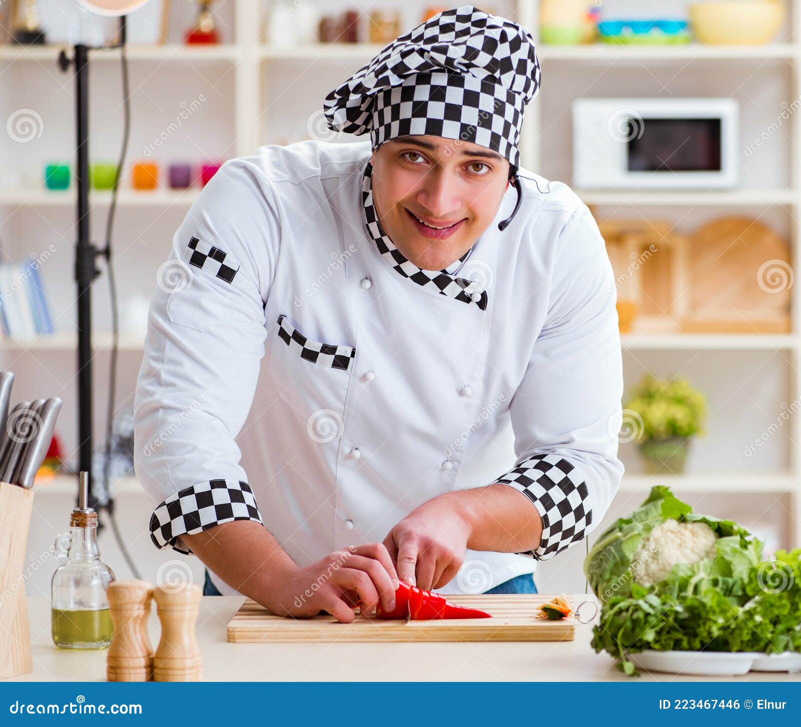 Food Cooking Tv Show in the Studio Stock Photo - Image of kitchen, chef ...