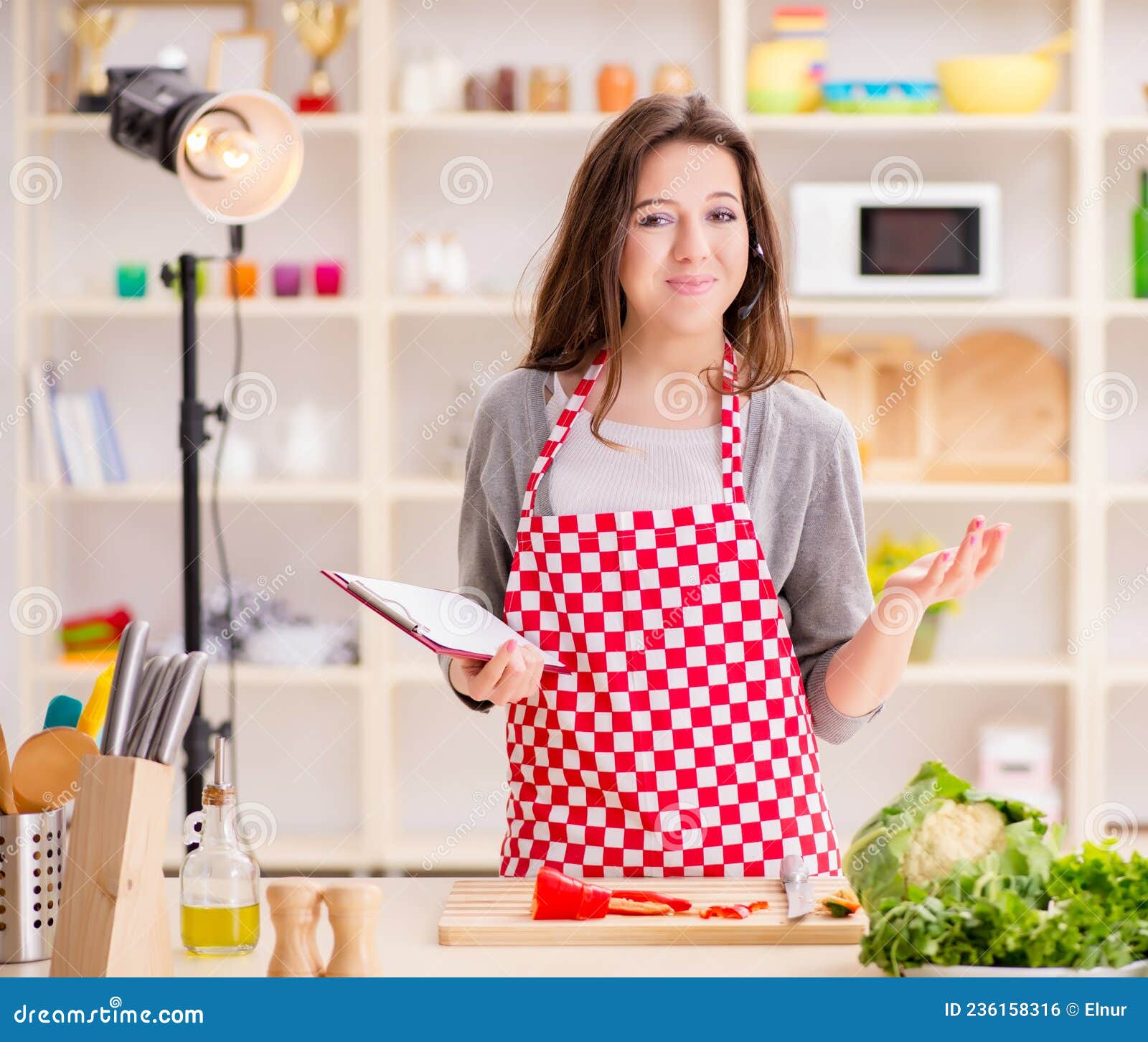 Food Cooking Tv Show in the Studio Stock Photo - Image of kitchen ...