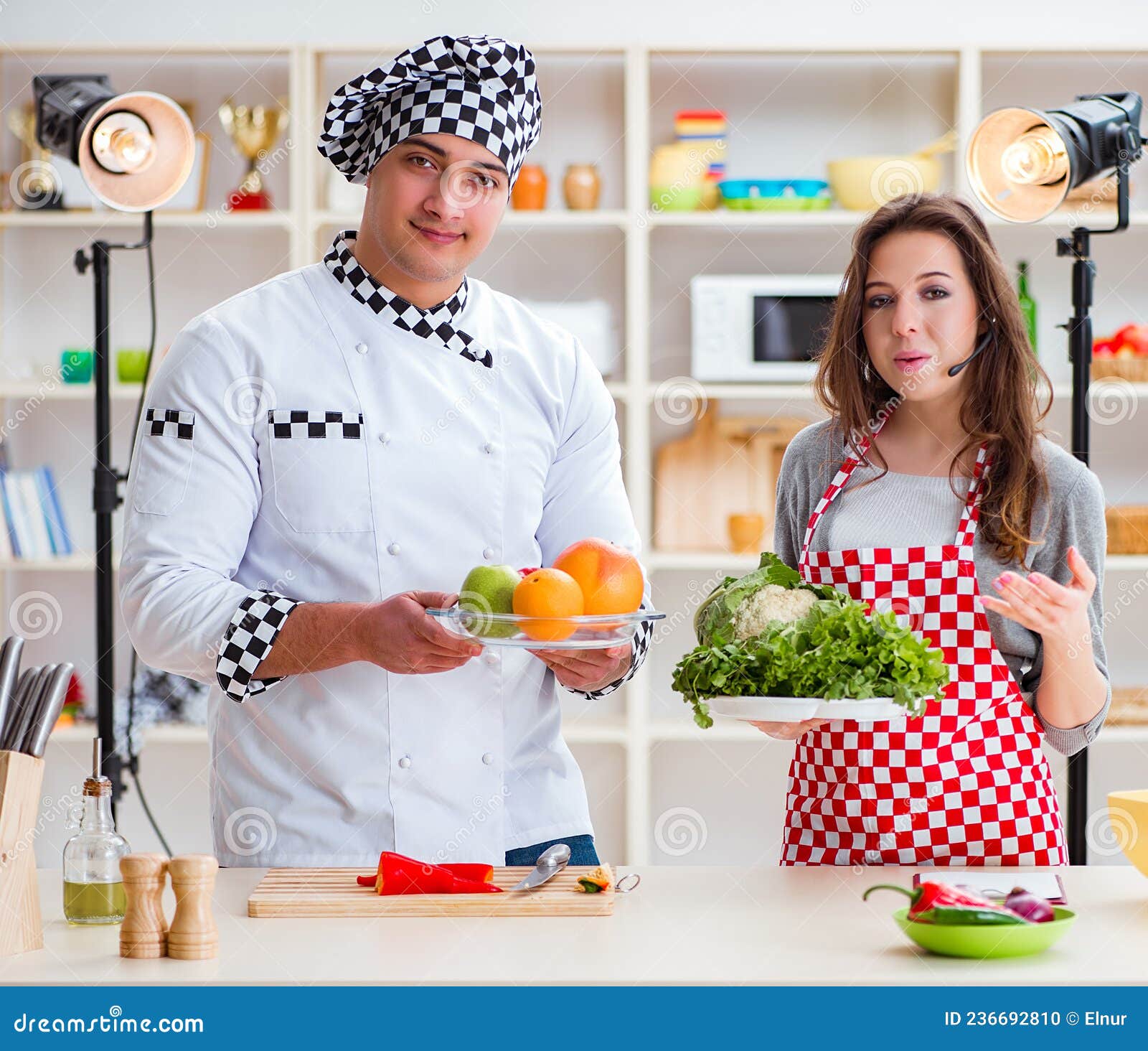 Food Cooking Tv Show in the Studio Stock Photo - Image of celebrity ...