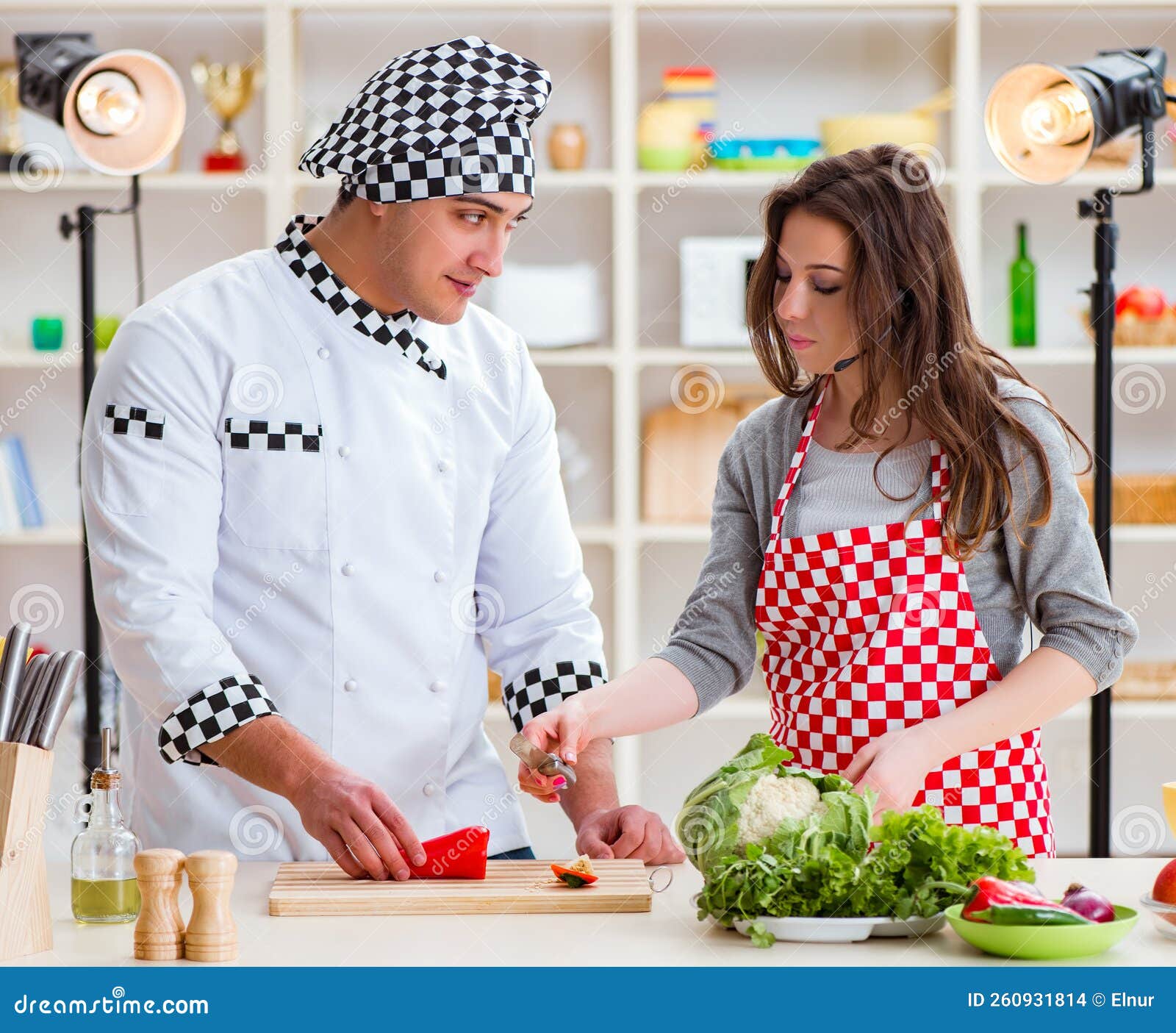 Food Cooking Tv Show in the Studio Stock Photo - Image of gourmet, chef ...