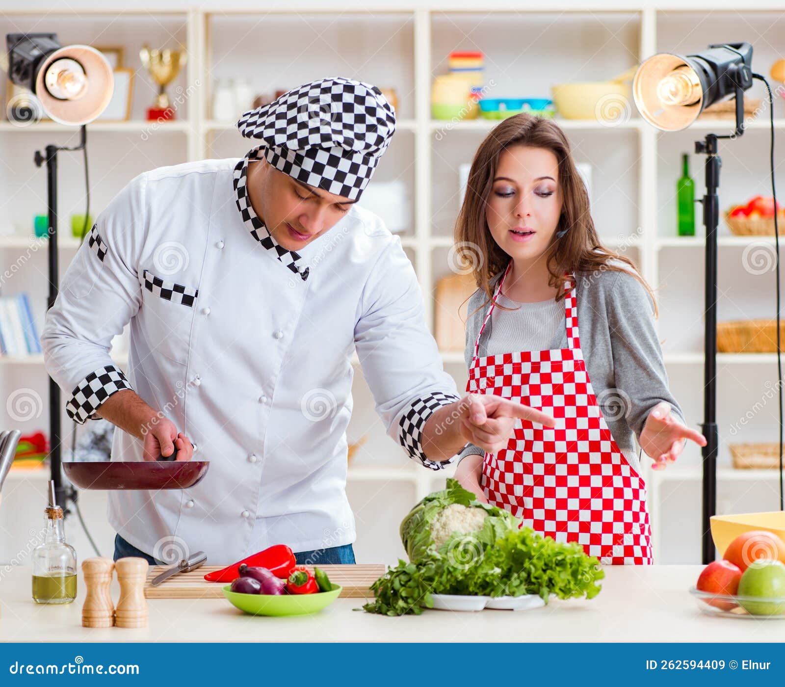 Food Cooking Tv Show in the Studio Stock Image - Image of broadcast ...
