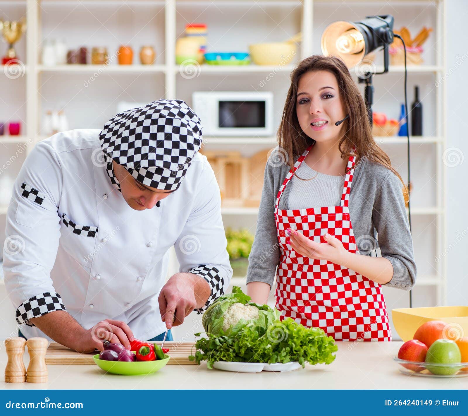 Food Cooking Tv Show in the Studio Stock Image - Image of internet ...