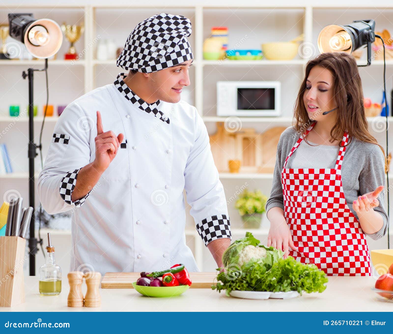 Food Cooking Tv Show in the Studio Stock Image - Image of broadcast ...
