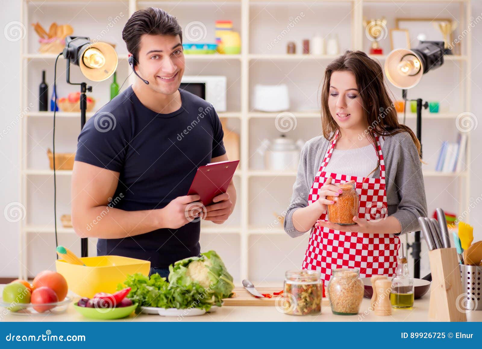 The Food Cooking Tv Show in the Studio Stock Image - Image of blogger ...