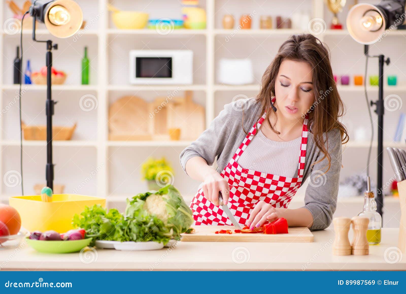 The Food Cooking Tv Show in the Studio Stock Image - Image of chef ...