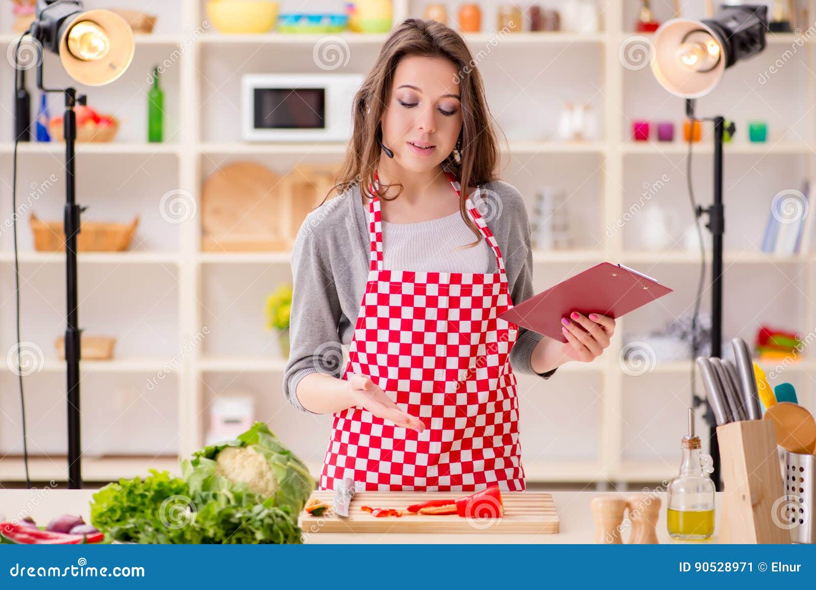 The Food Cooking Tv Show in the Studio Stock Image - Image of cooking ...