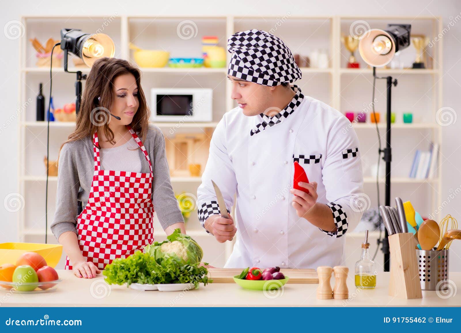 The Food Cooking Tv Show in the Studio Stock Photo - Image of ...
