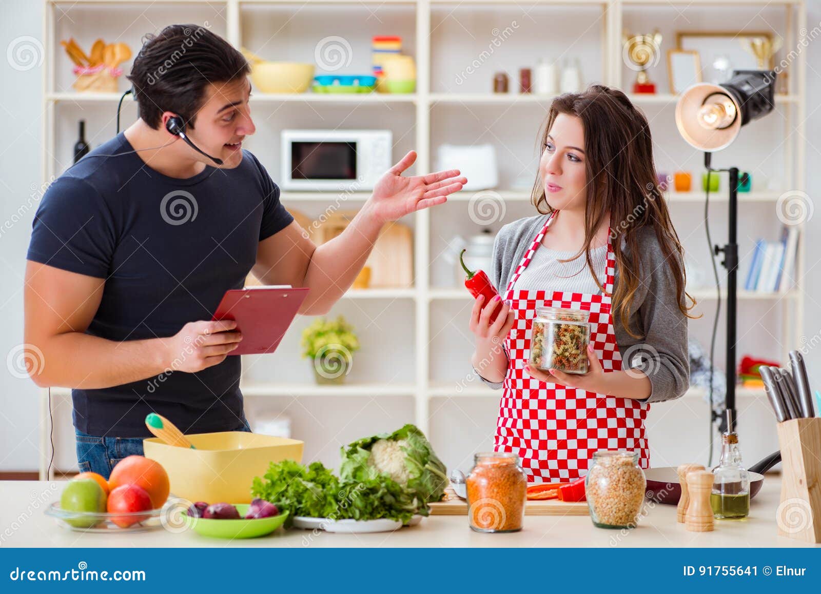 The Food Cooking Tv Show in the Studio Stock Image - Image of cooking ...