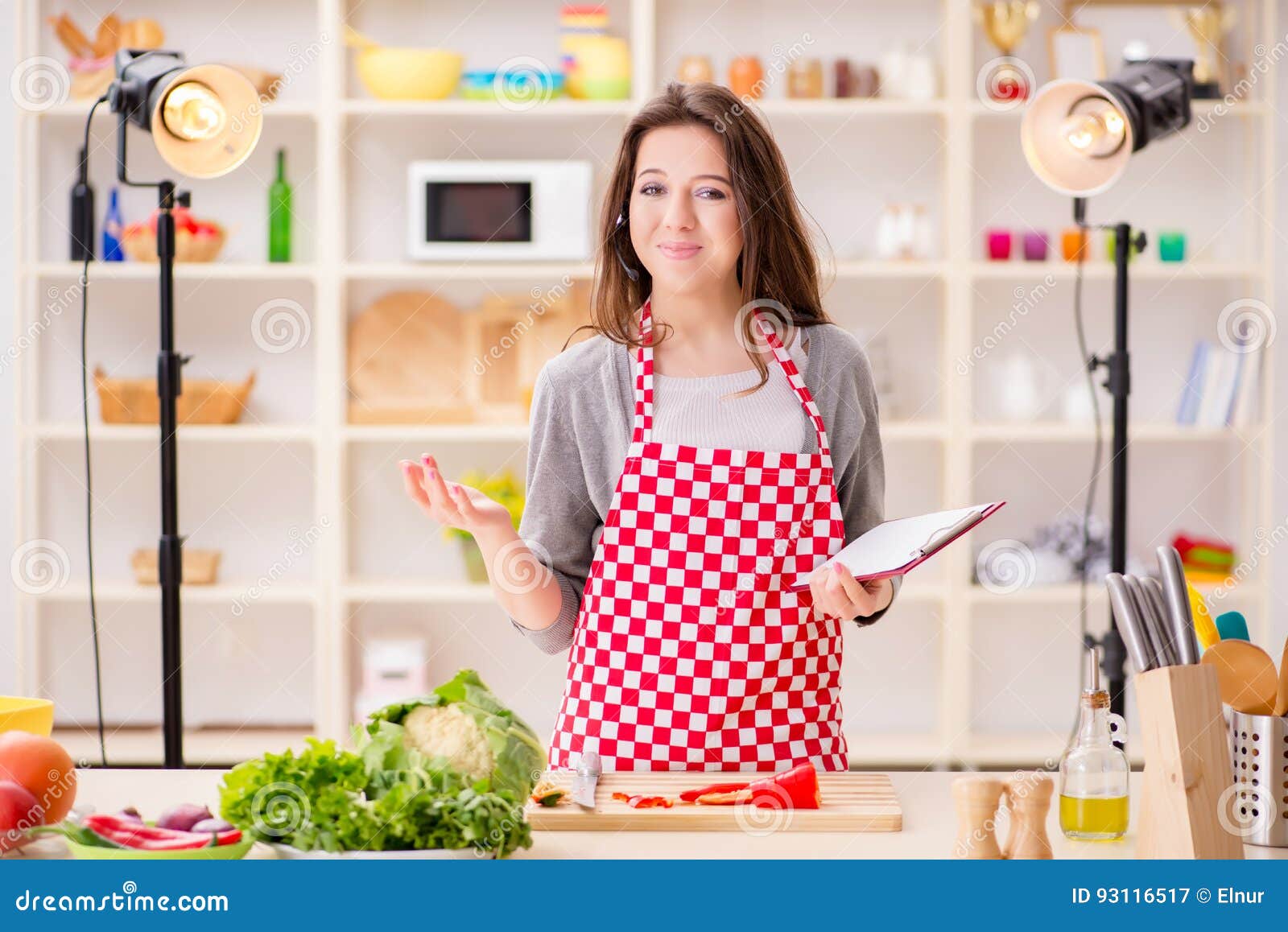 The Food Cooking Tv Show in the Studio Stock Image - Image of chef ...